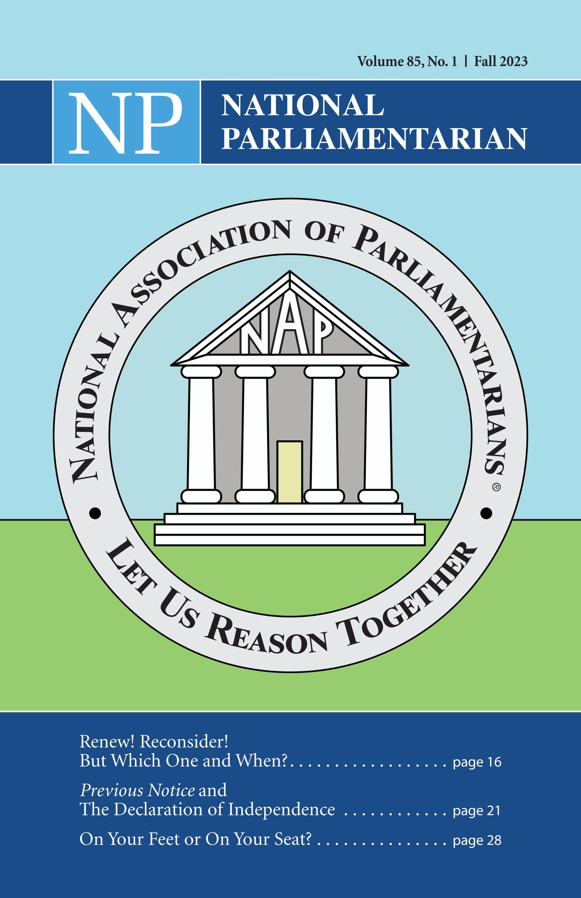 National Parliamentarian (Vol. 85, No. 1) by National Association of ...