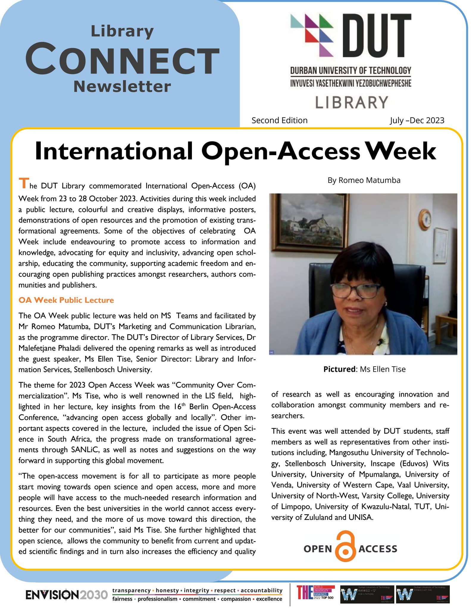 DUT LIbrary Connect Newsletter_July-Dec 2023 by Roméo Matumba - Issuu
