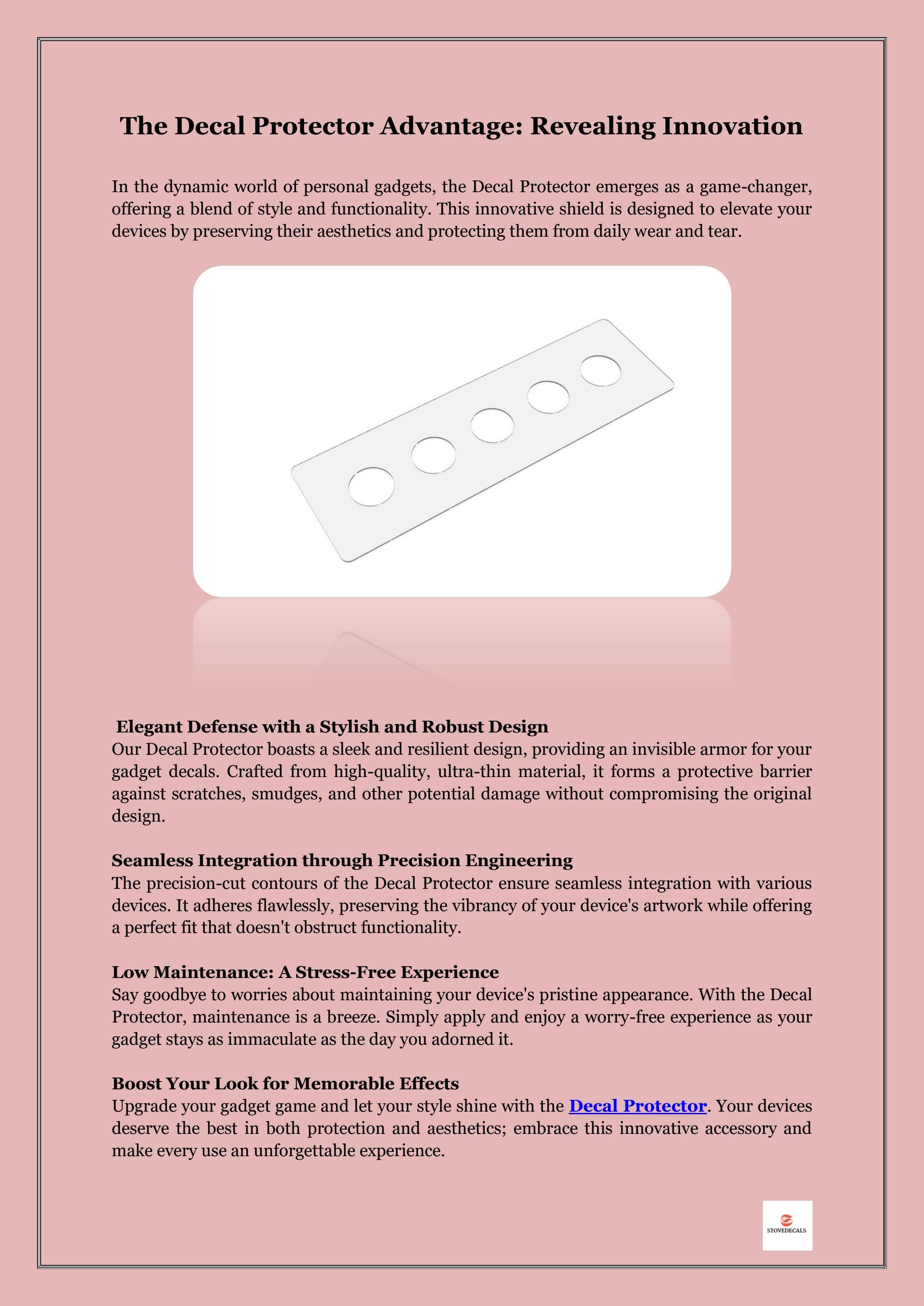 The Decal Protector Advantage: Revealing Innovation by Stove Decals - Issuu