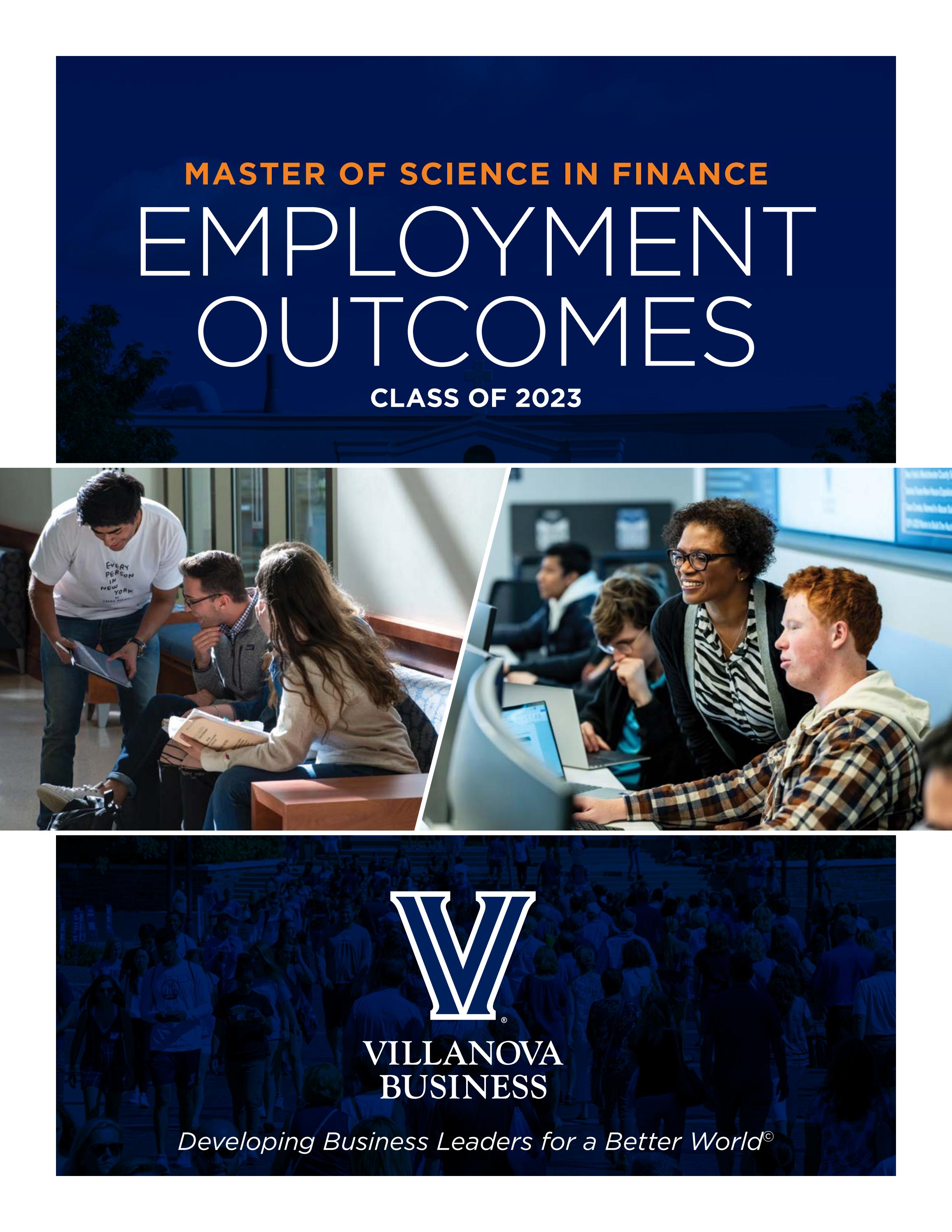 MSF Employment Outcomes Class of 2023 by Villanova School of Business ...
