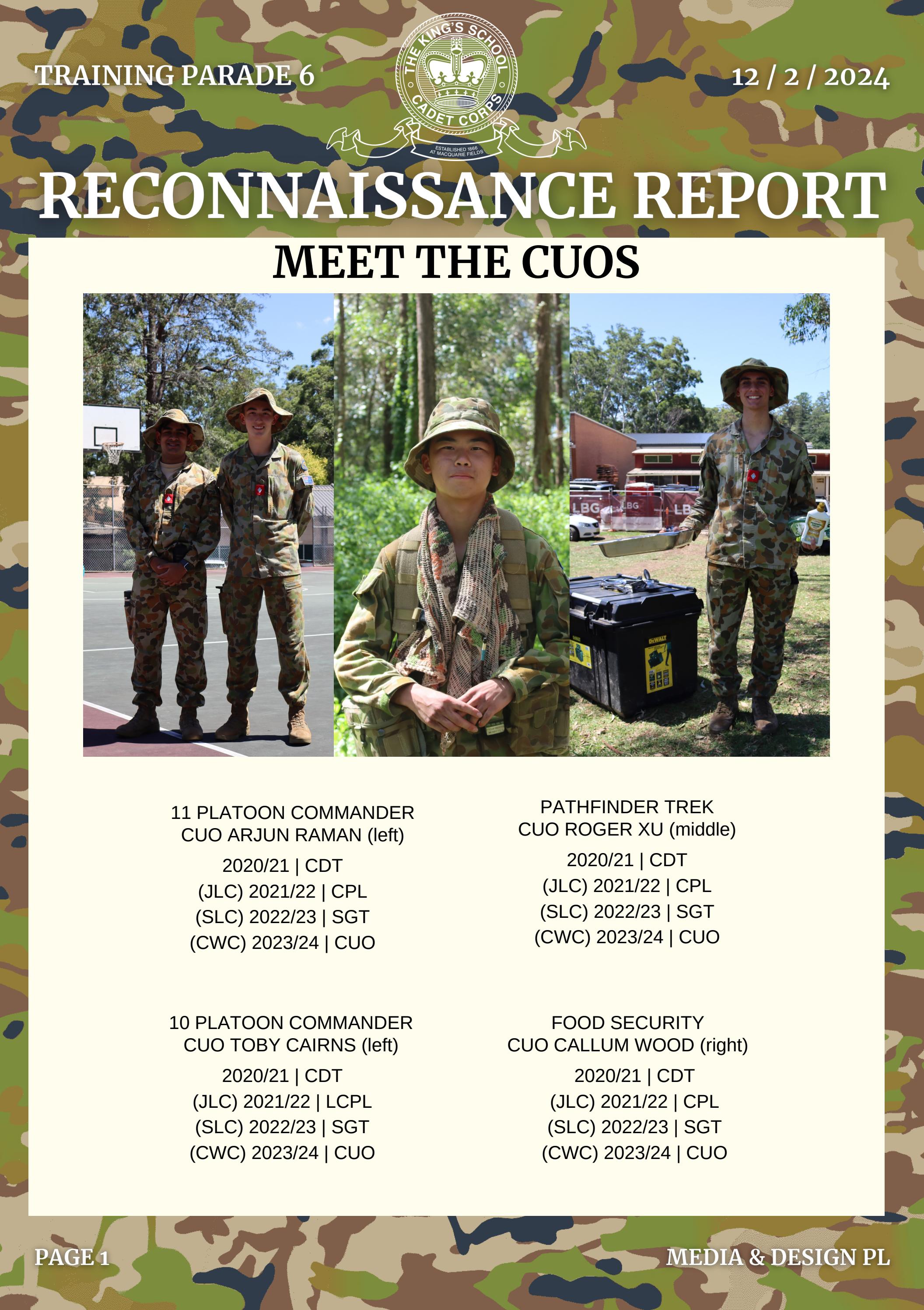 Training Parade 6 - Reconnaissance Report | Monday 12 February by ...