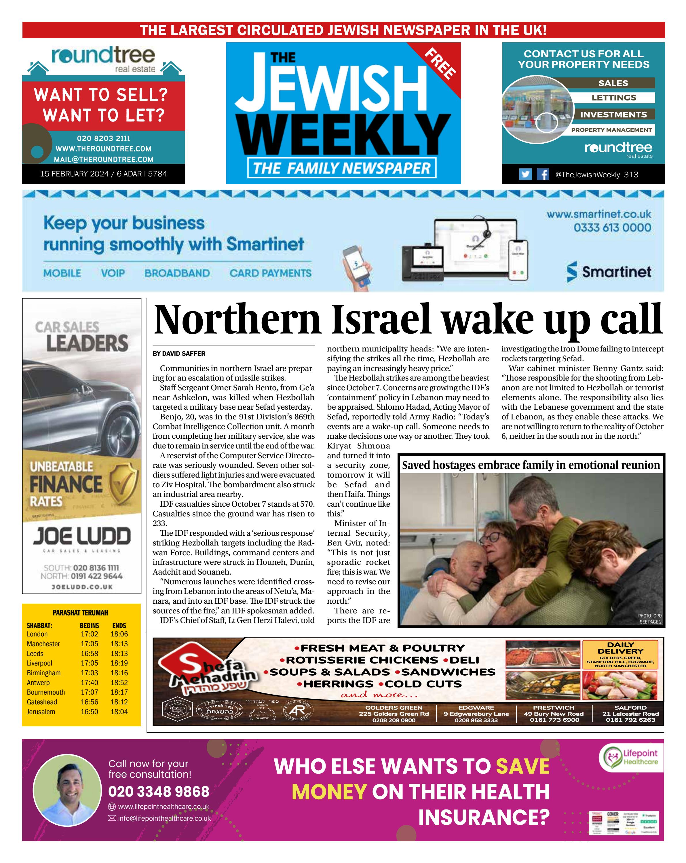 The Jewish Weekly Issue 313 - February 15tht by The Jewish Weekly - Issuu