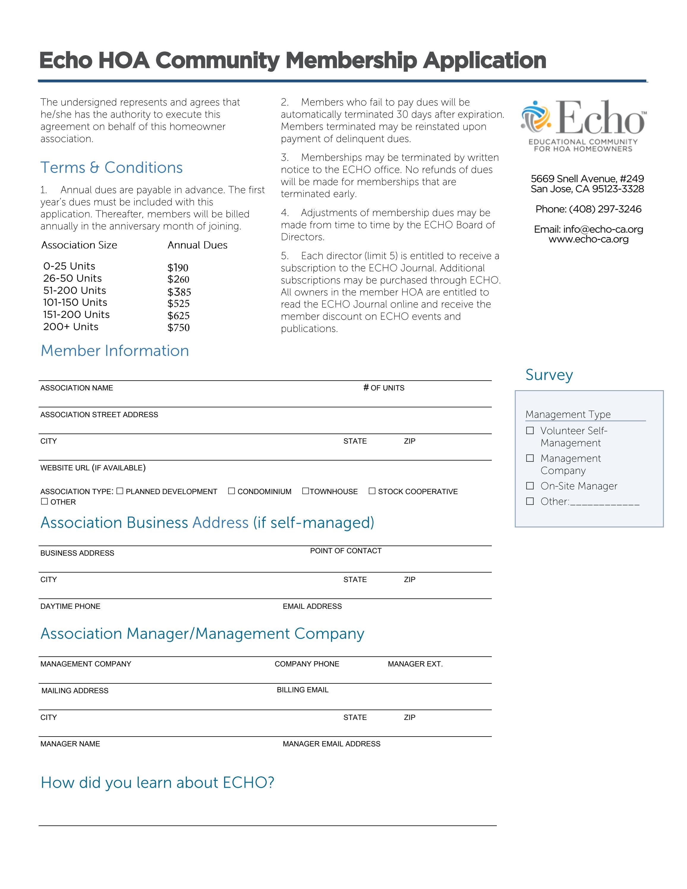 2024 HOA Membership Application Final by Echo - Issuu