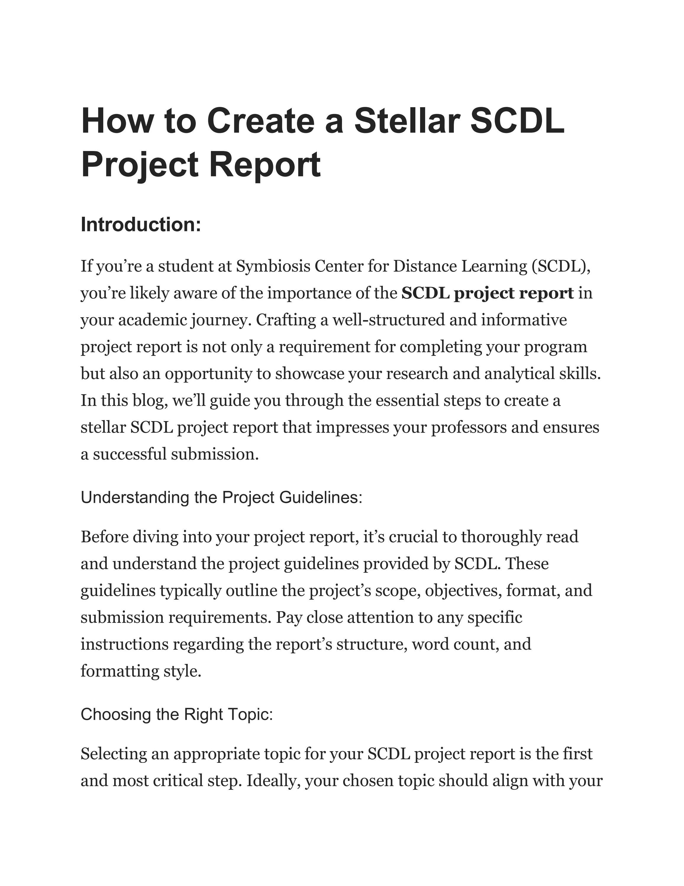 SCDL project report by Educationluck1 - Issuu