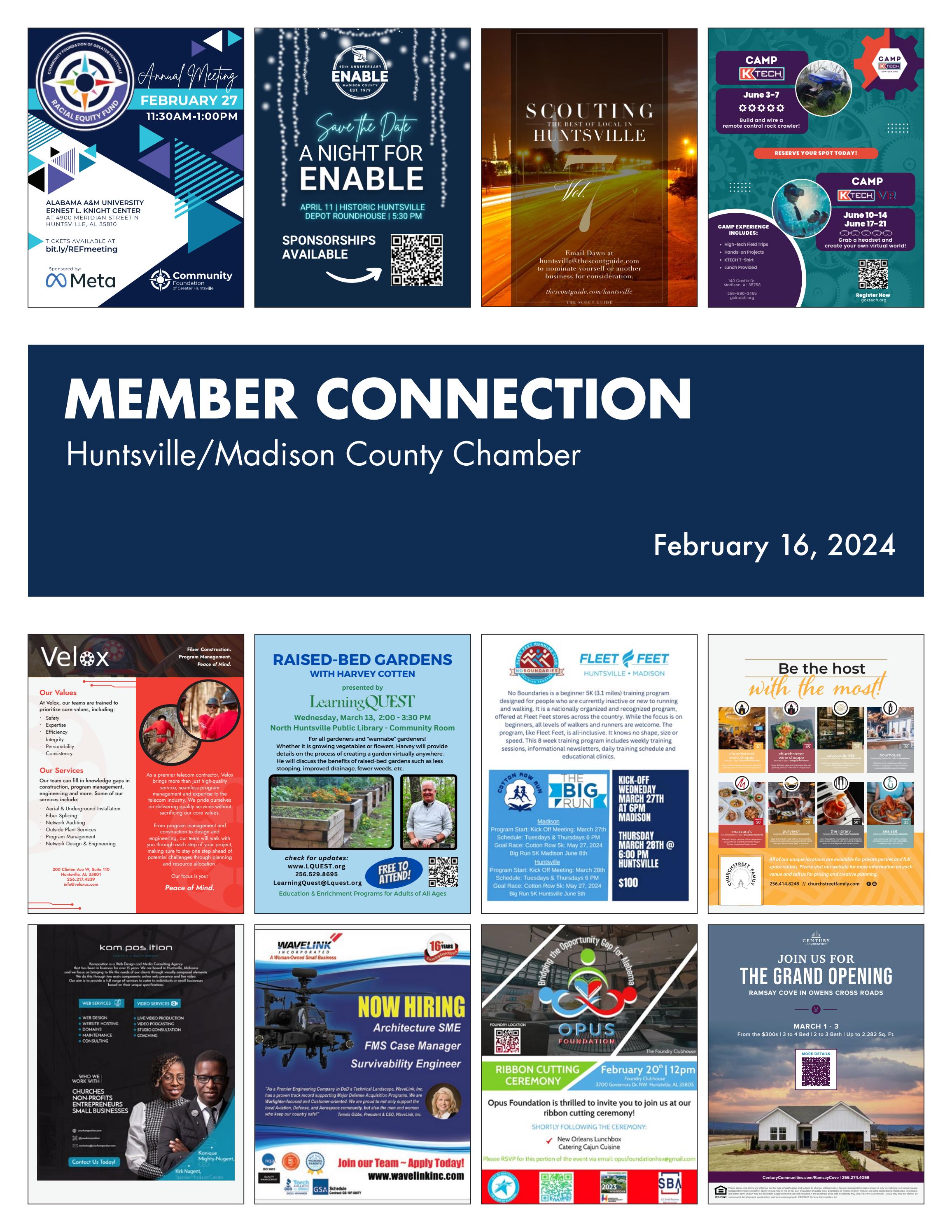 Member Connection, Feb. 16, 2024 by Huntsville/Madison County Chamber ...