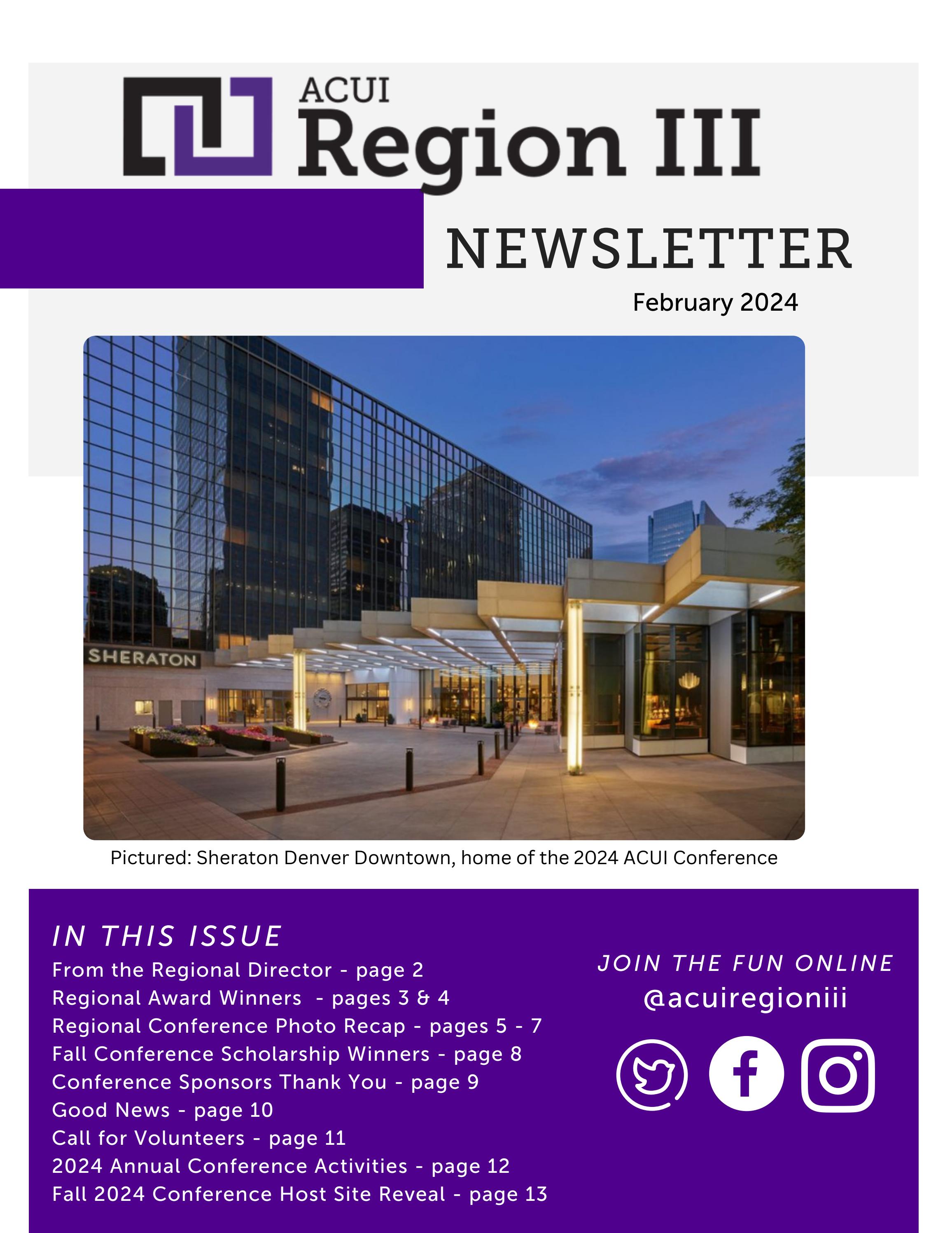 Region III Newsletter: February 2024 by ACUI - Issuu
