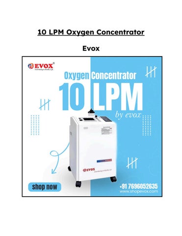 Oxygen Concentrator by Evox Medical - Issuu