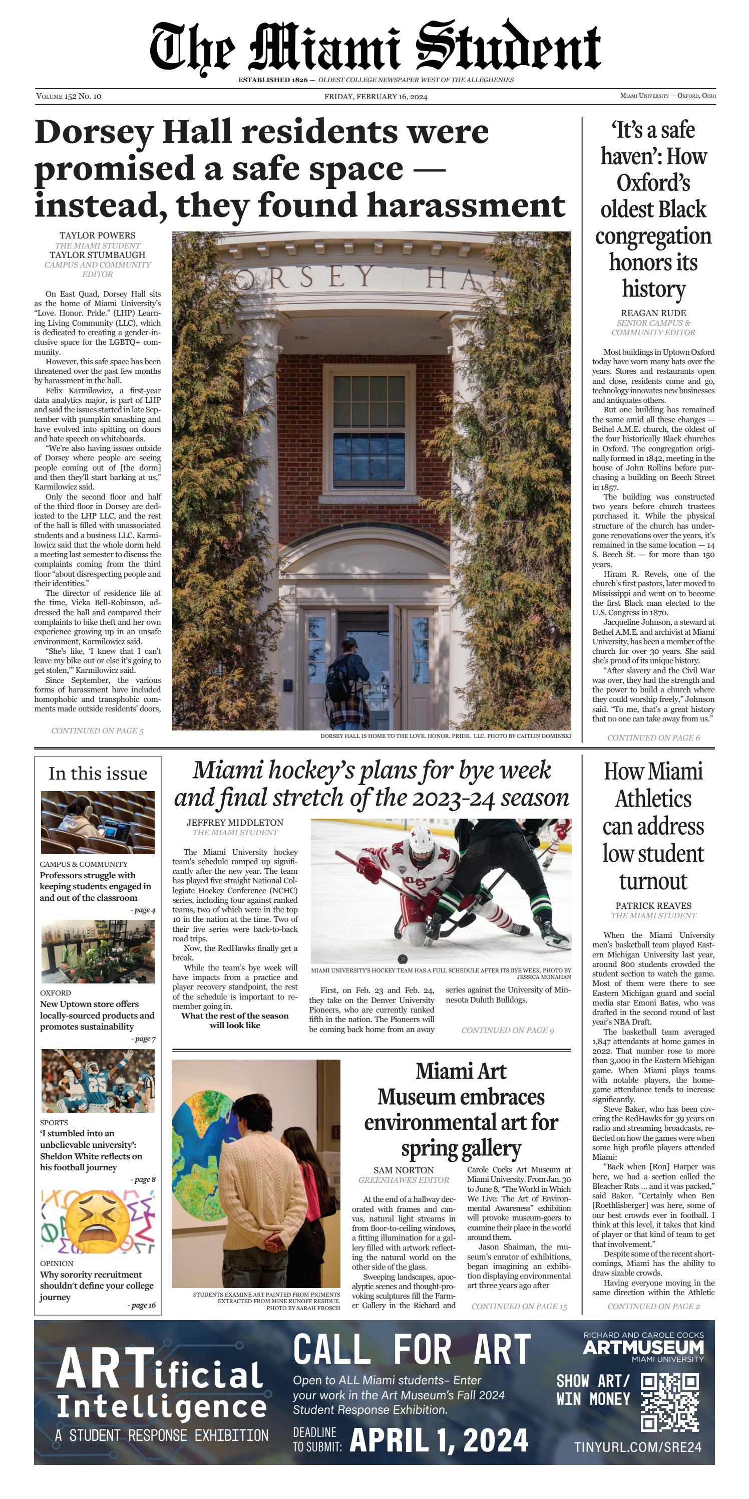 The Miami Student | February 16, 2024 by The Miami Student - Issuu