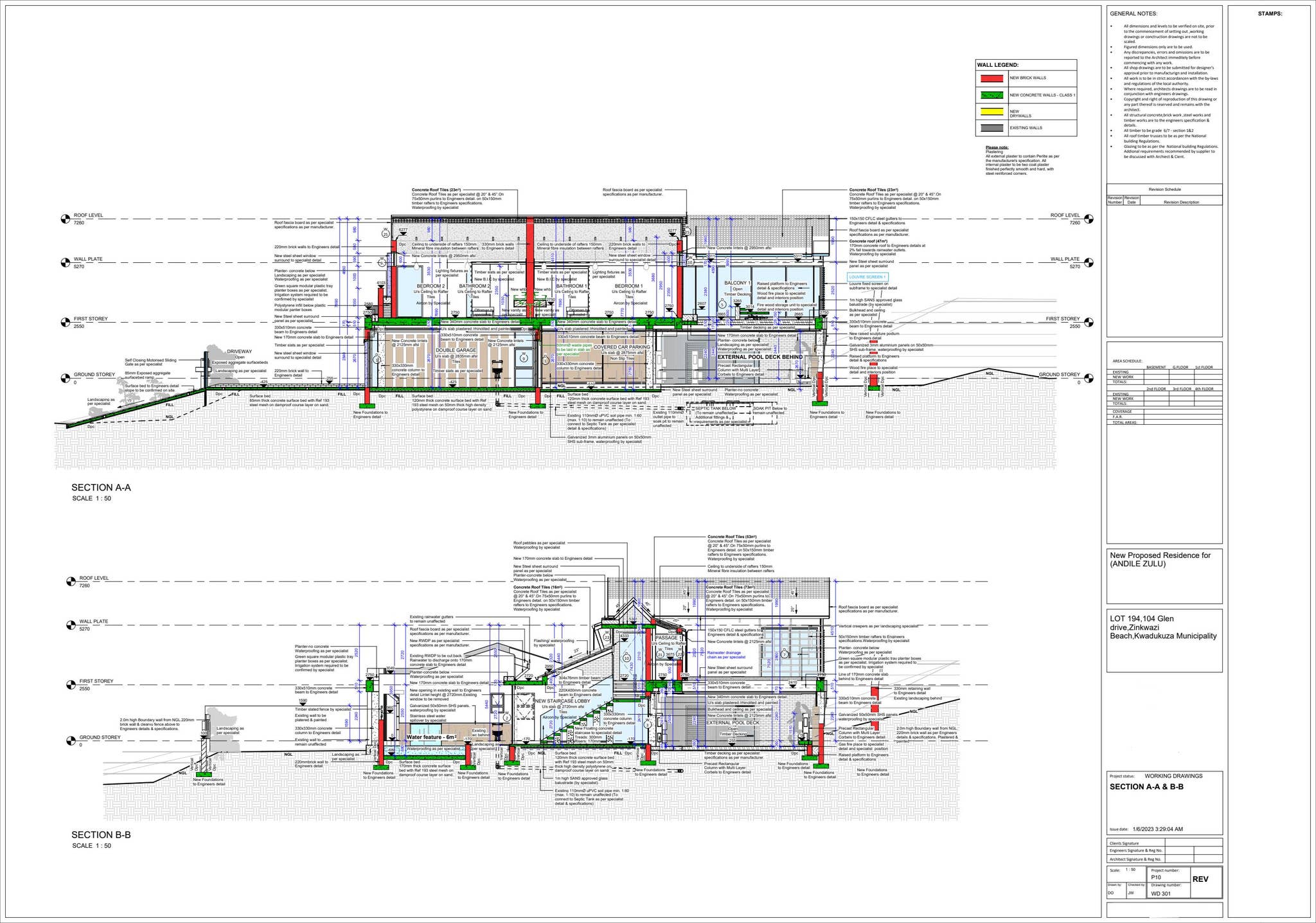 Residence Zulu_Zinkwazi beach Durban_Working Drawings_Part 2 by David ...
