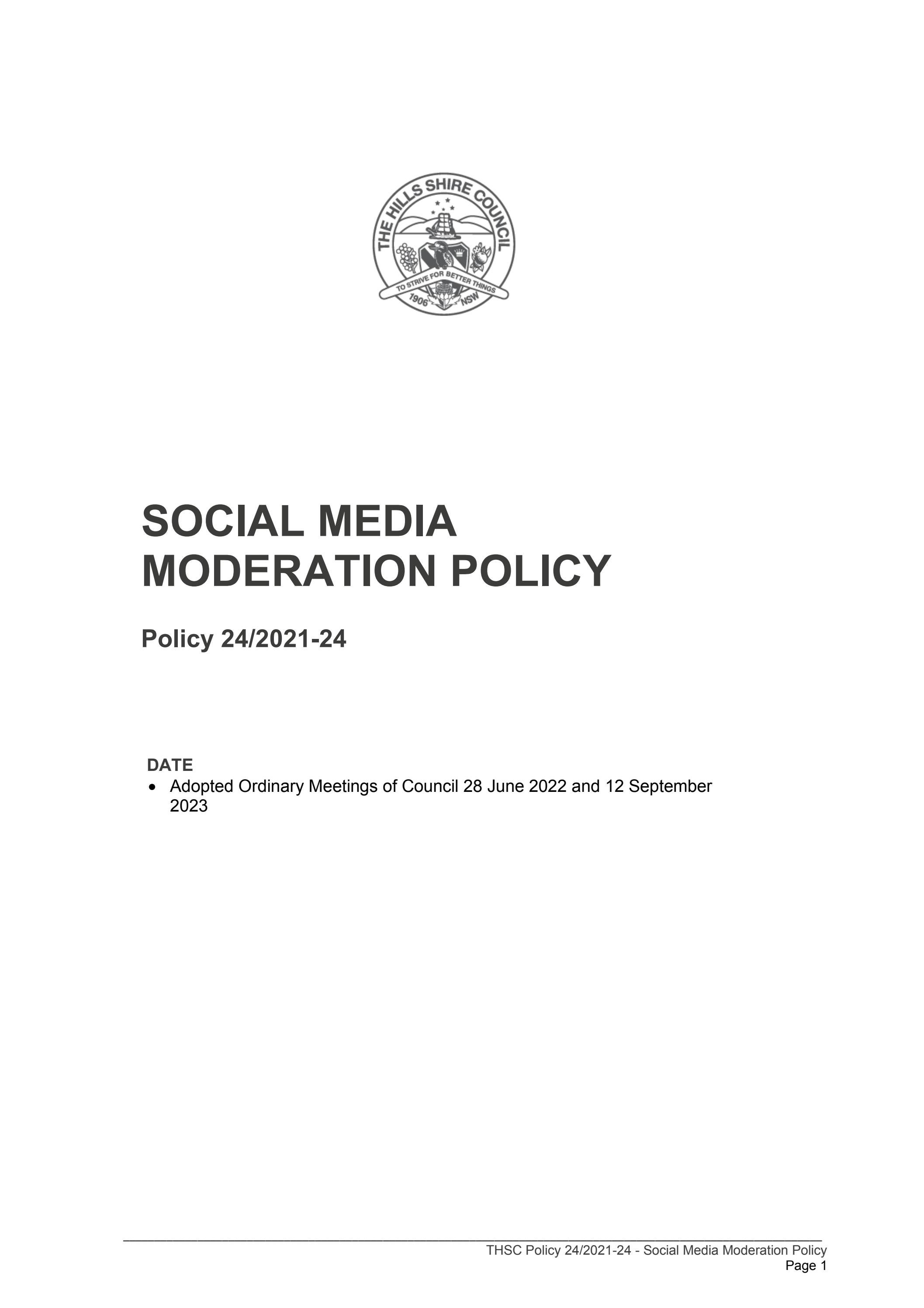 Policy 24 - Social Media Moderation Policy by thehillsshirecouncil - Issuu