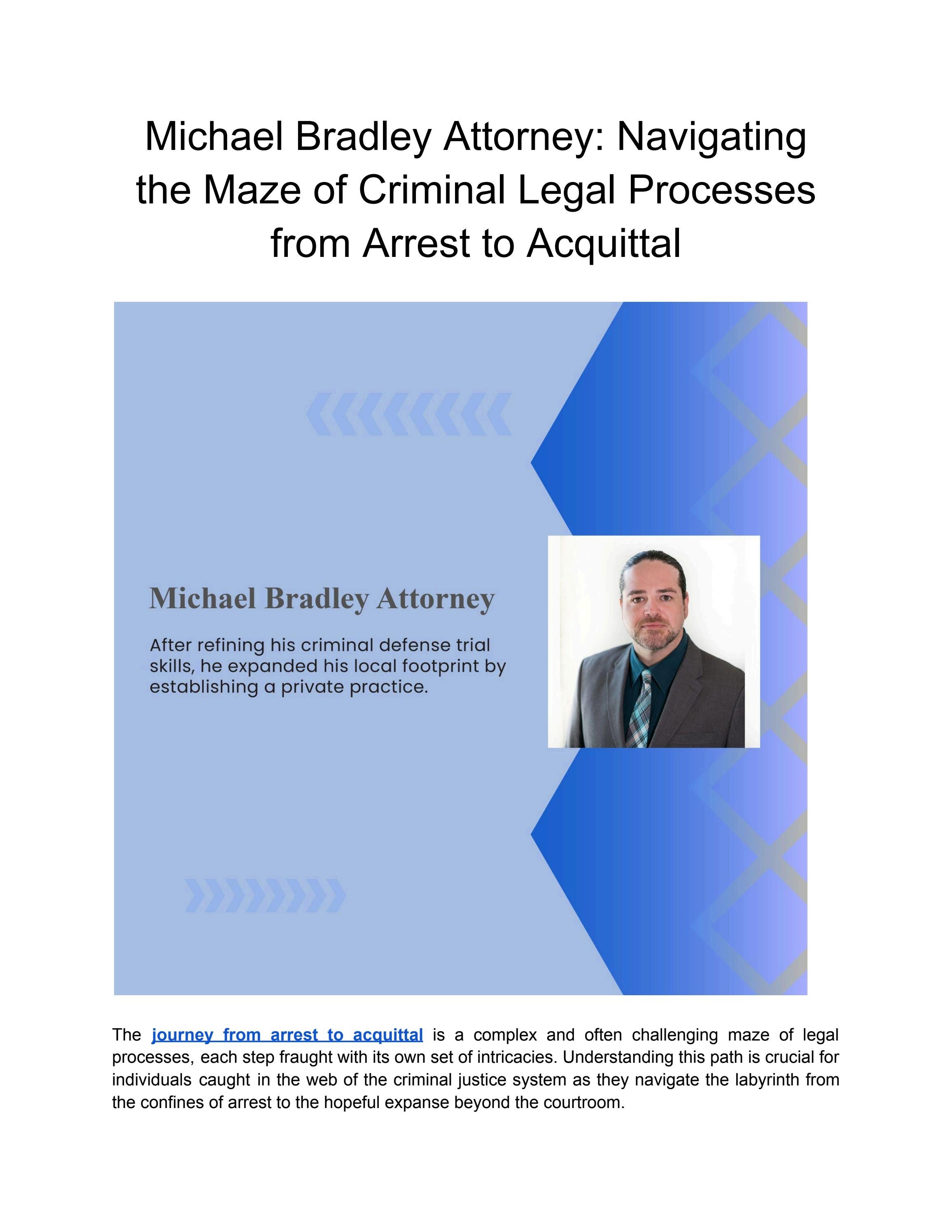 Michael Bradley Attorney: Navigating the Maze of Criminal Legal ...