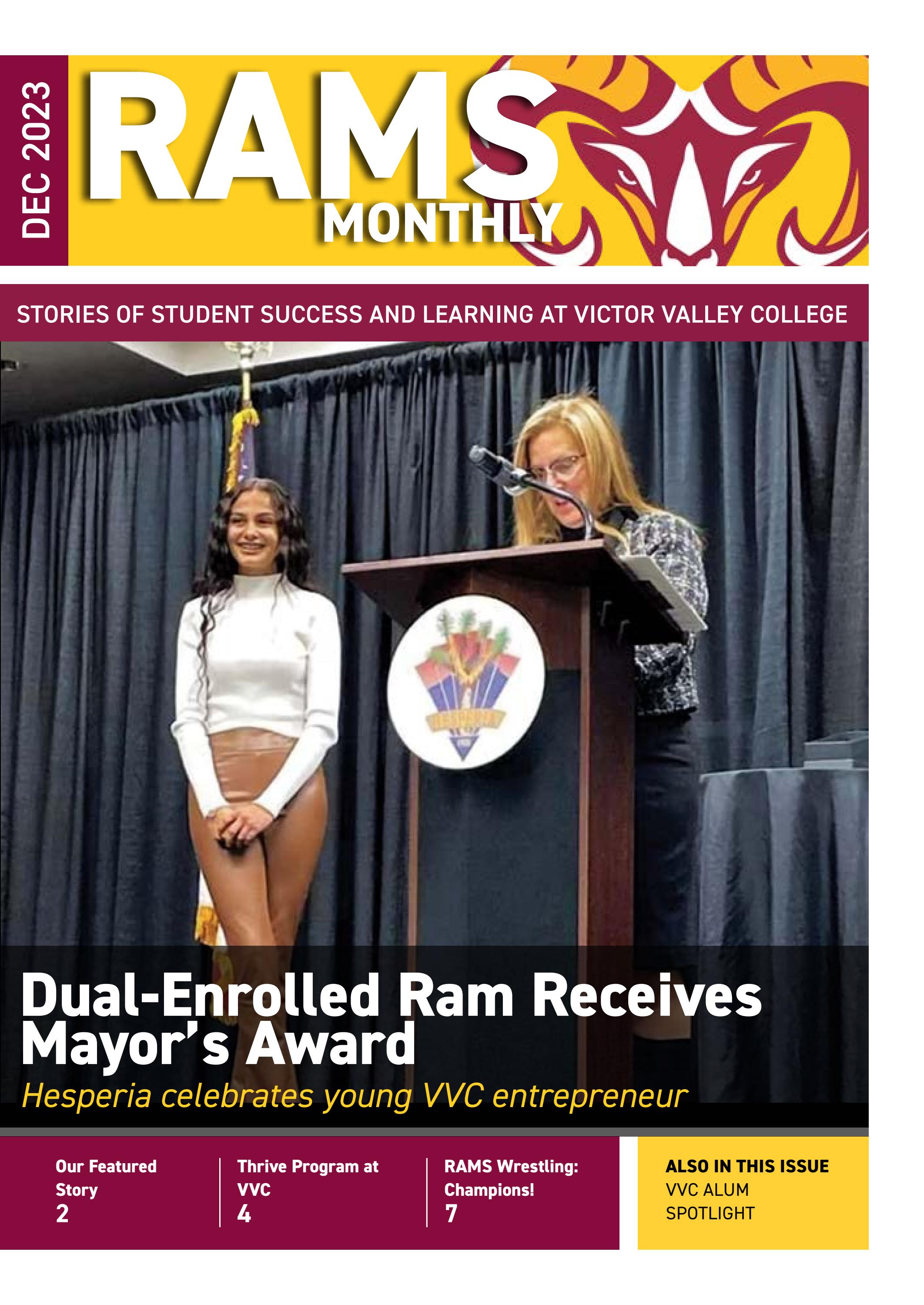 RAMS Monthly December 2023 by Victor Valley College - Issuu