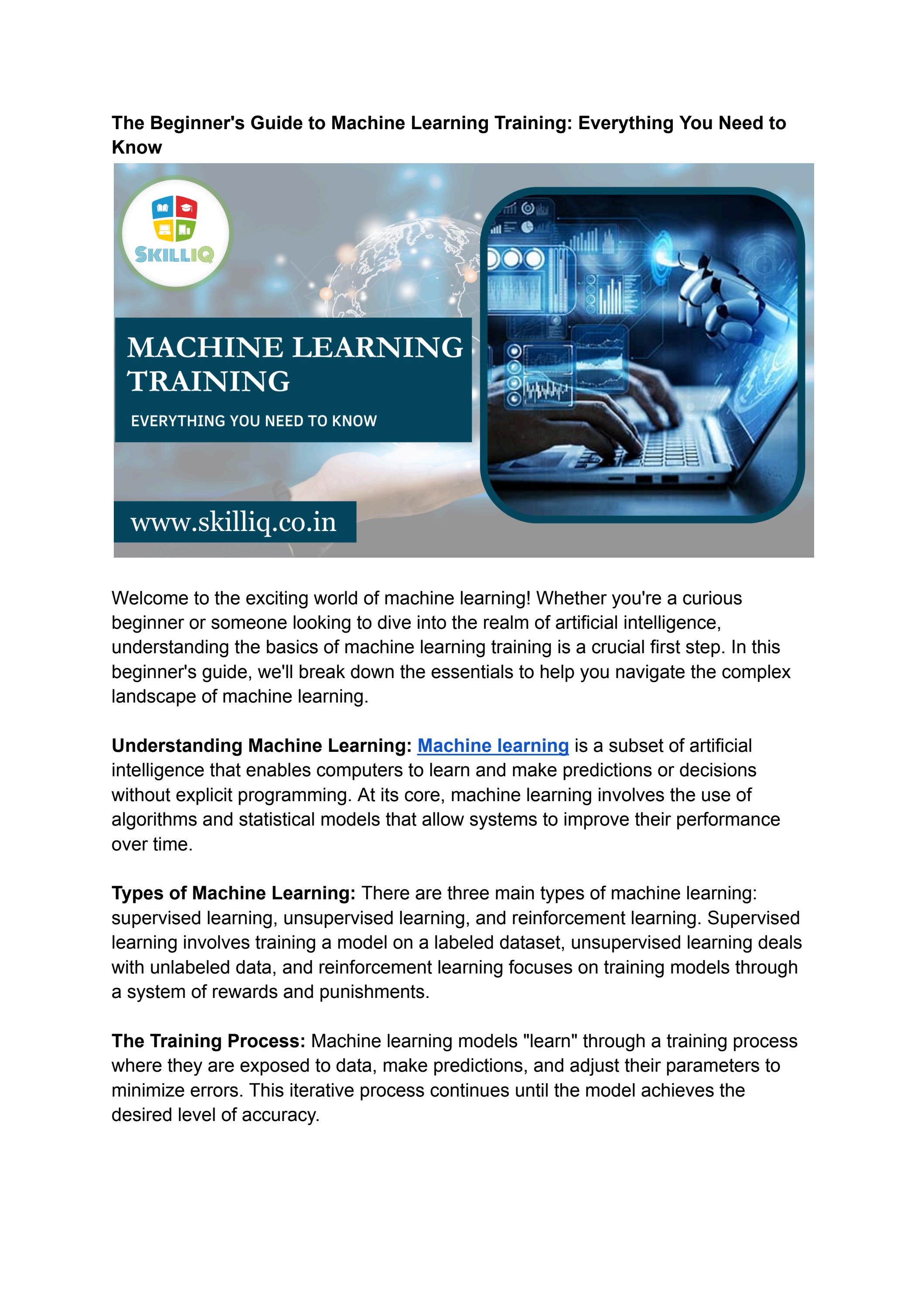 Machine Learning Certification Course Skilliq By Skilliq Courses New Issuu 