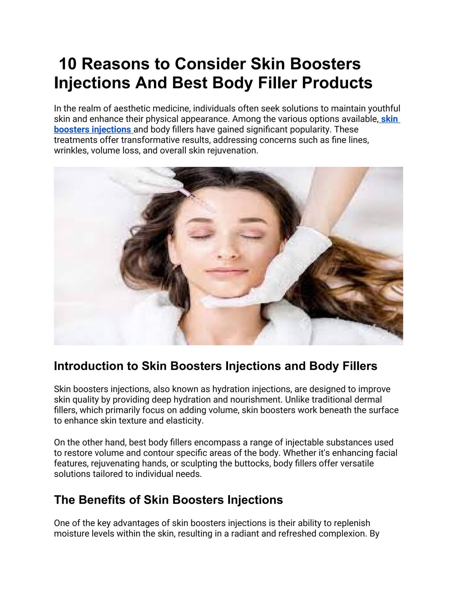 Top 10 Reasons to Choose Skin Boosters Injections & Body Filler ...