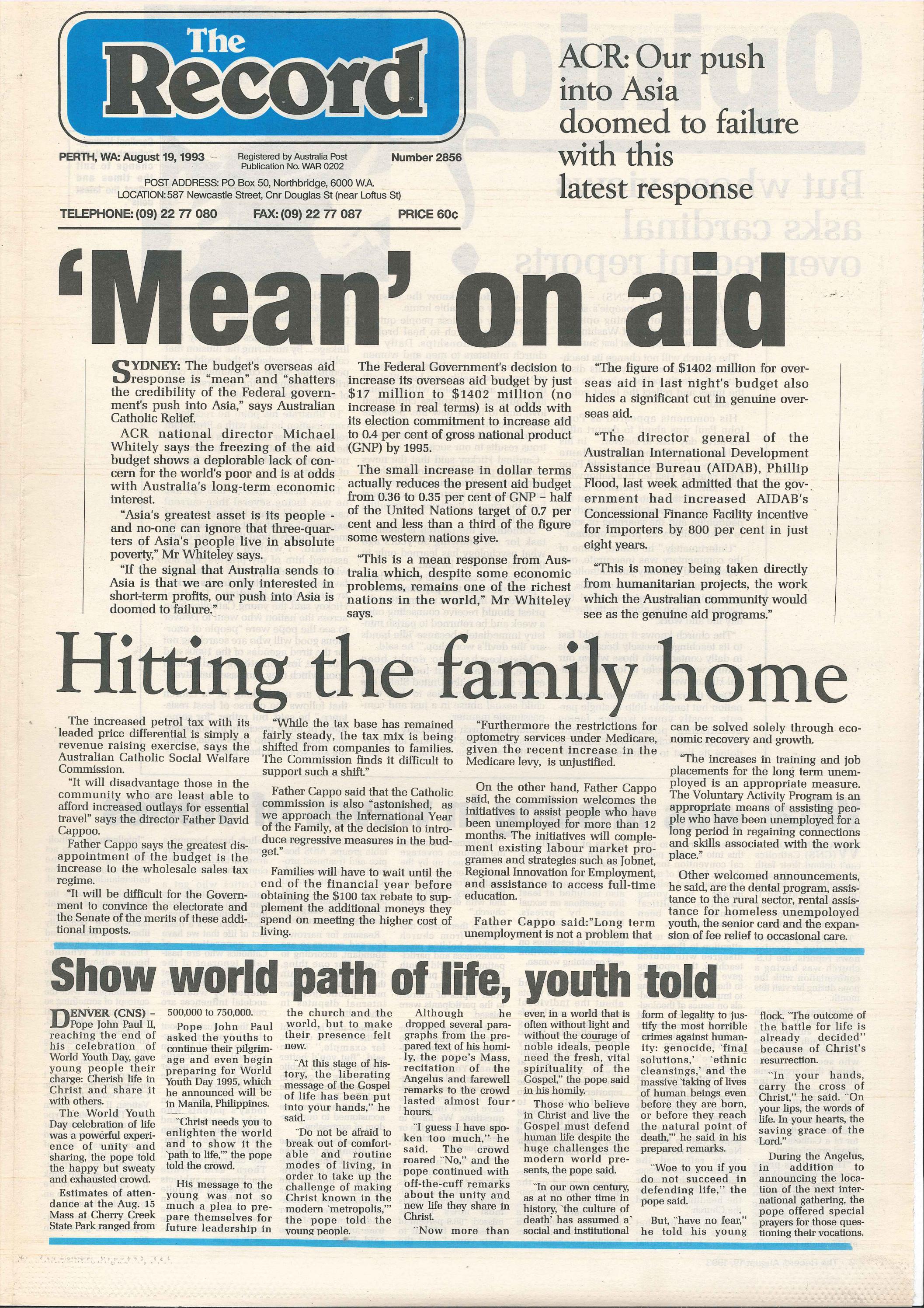 The Record Newspaper 19 August 1993 by The Record - Issuu