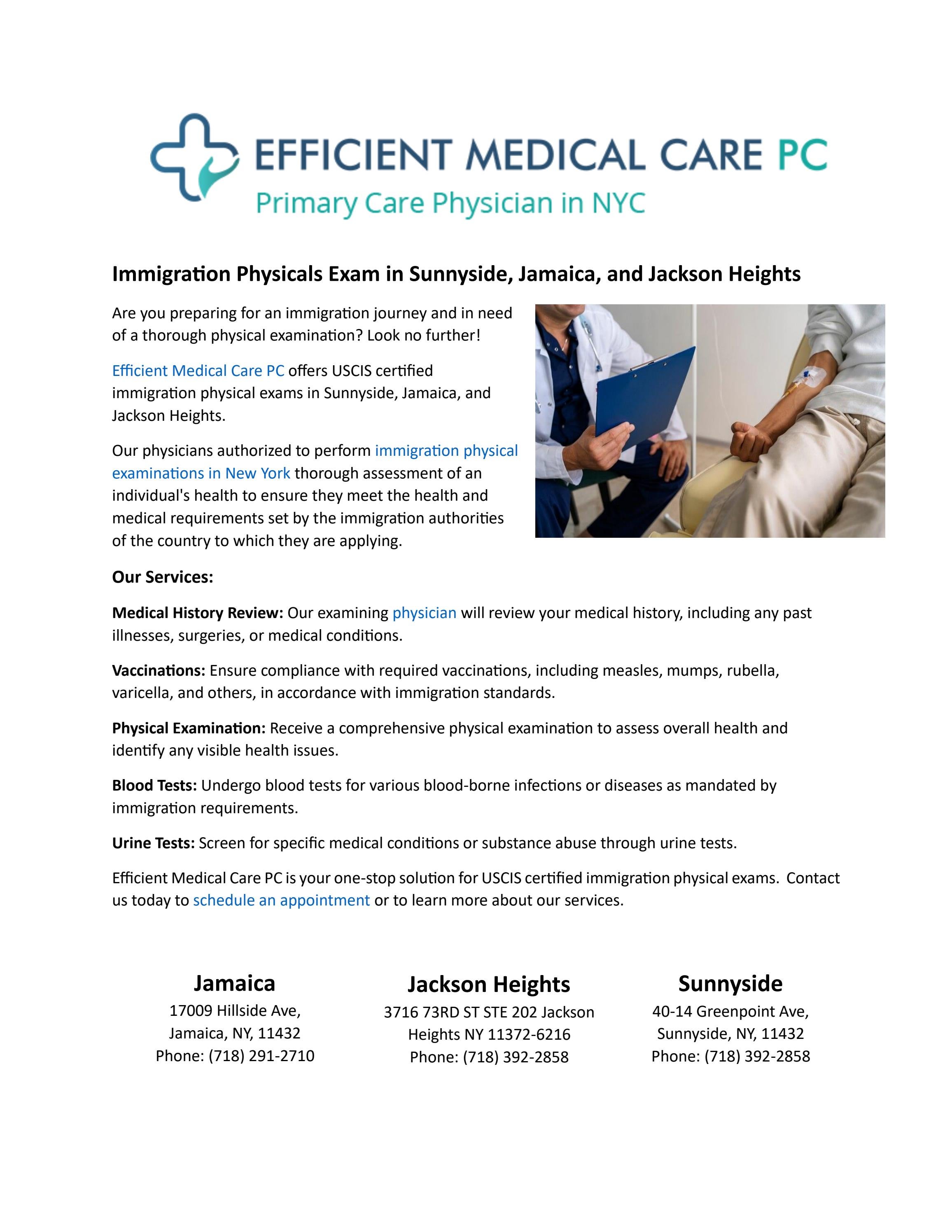 Immigration Physicals Exam in Sunnyside, Jamaica, and Jackson Heights ...