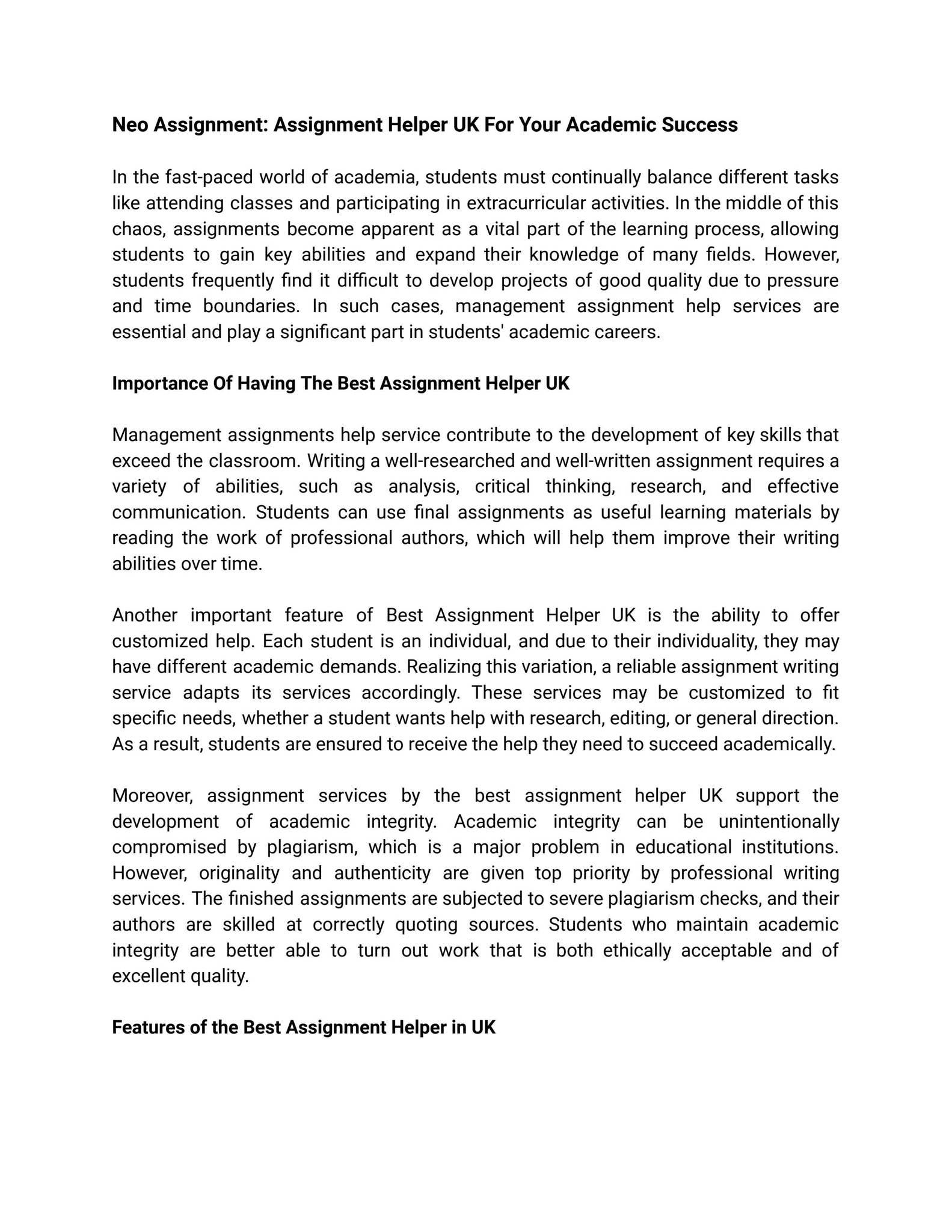 Neo Assignment: Assignment Helper UK For Your Academic Success by Neo Assignment - Issuu