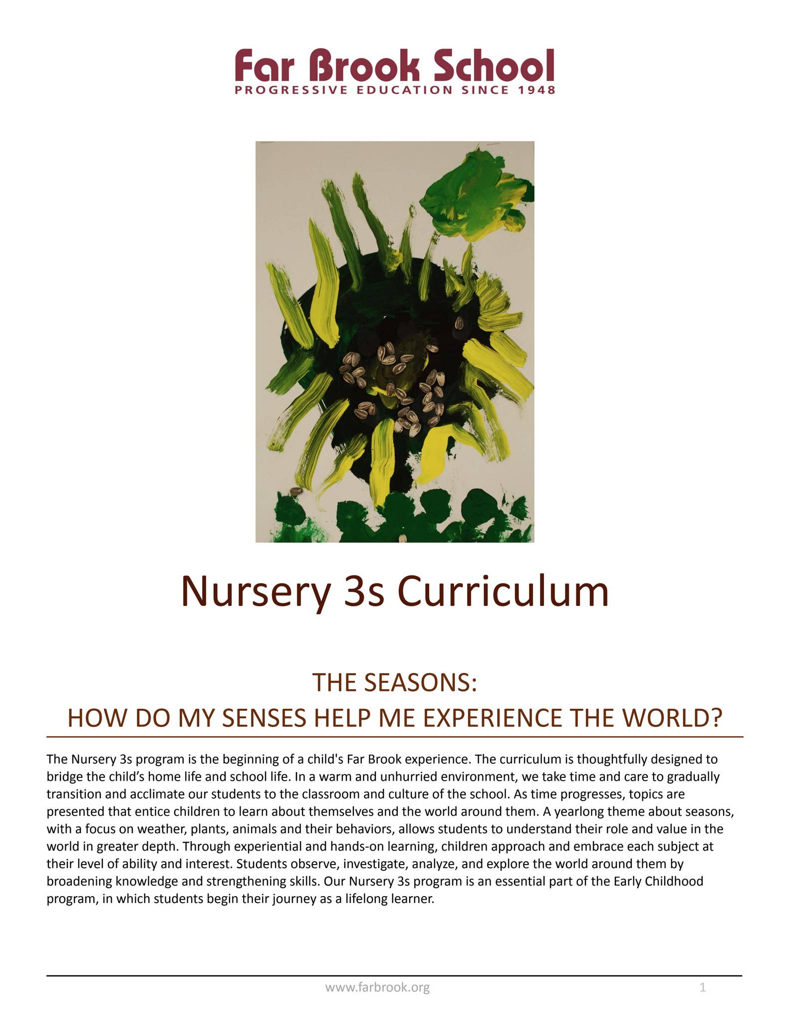 Curriculum Guide - Nursery 3s - 2023 by Far Brook School - Issuu