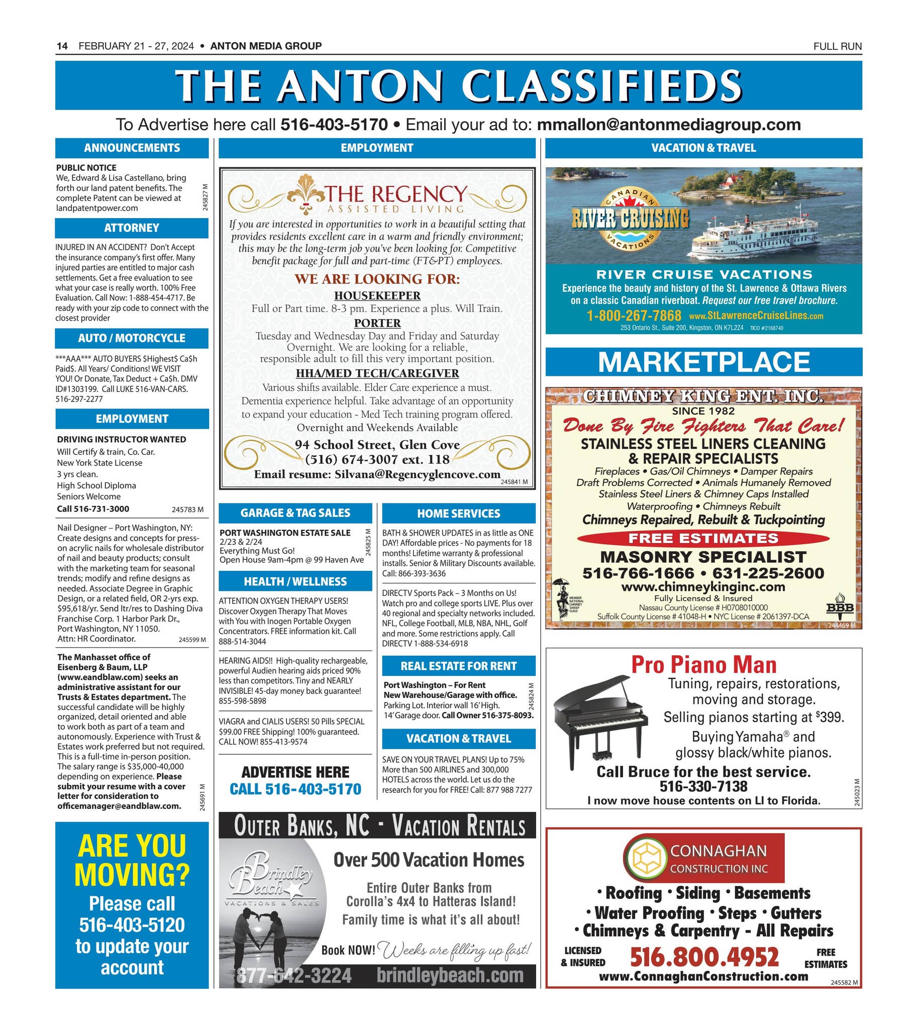 Anton Classifieds 2/21/24 edition is published weekly by Anton Media ...