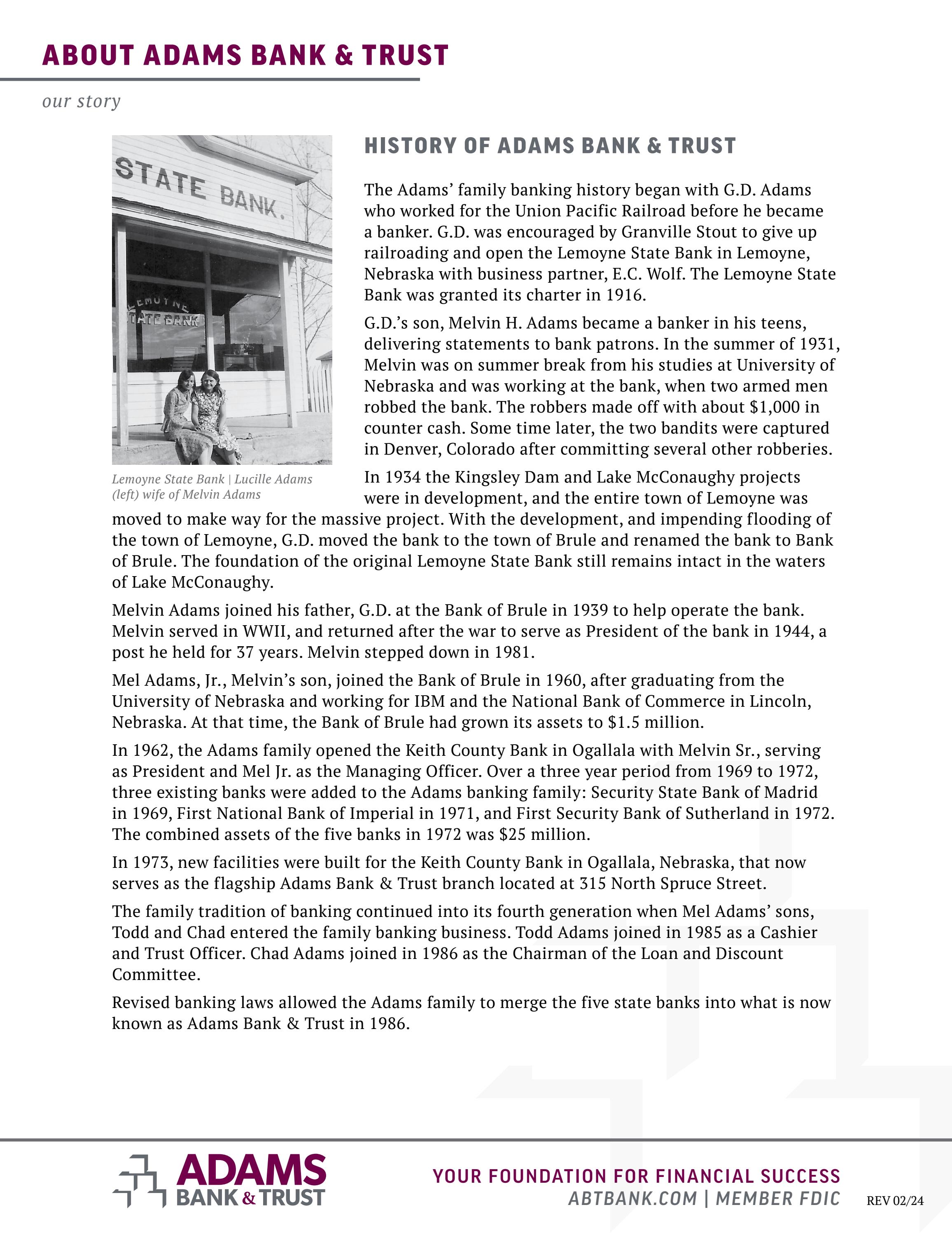 The History of Adams Bank & Trust by Adams Bank & Trust - Issuu