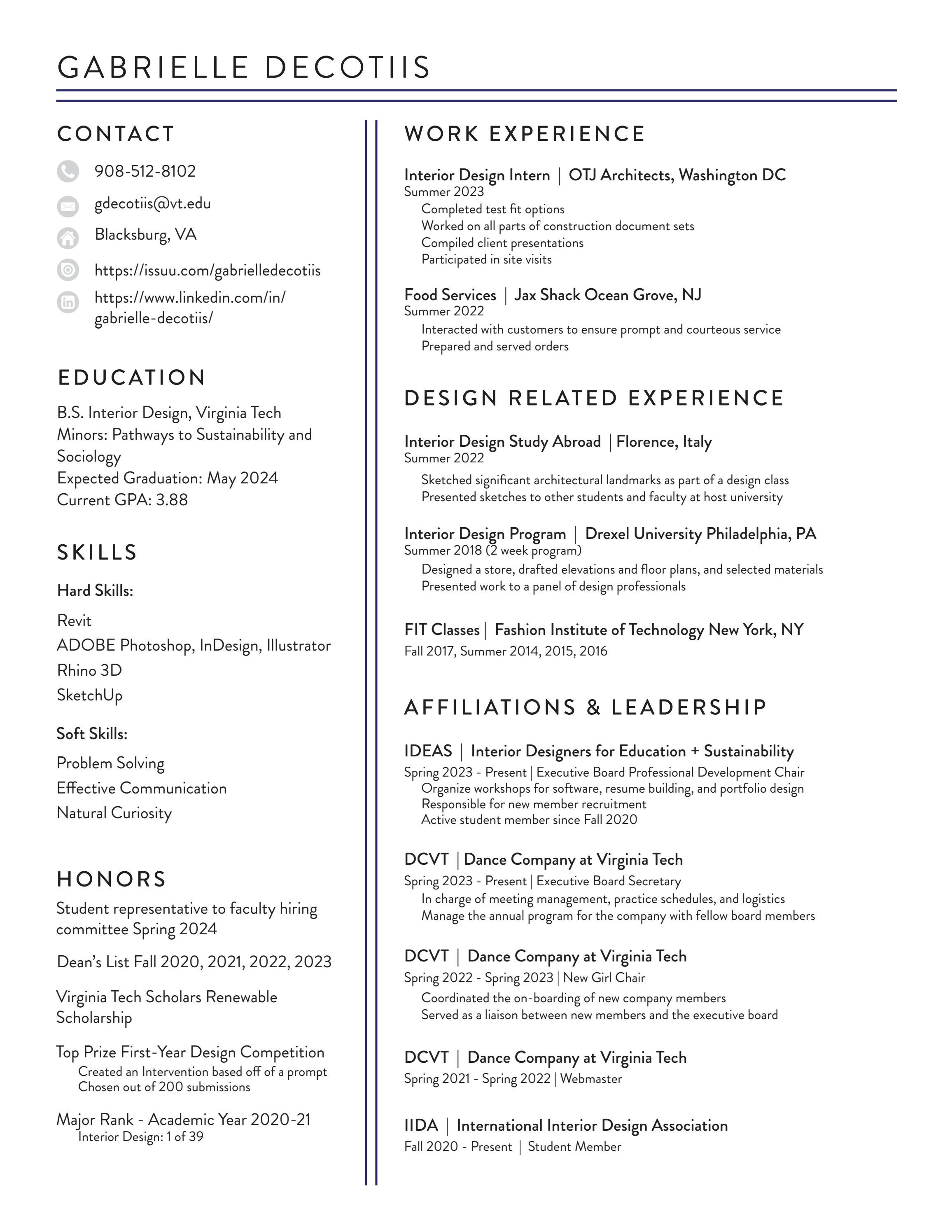 Gabrielle DeCotiis Resume by gabrielledecotiis - Issuu