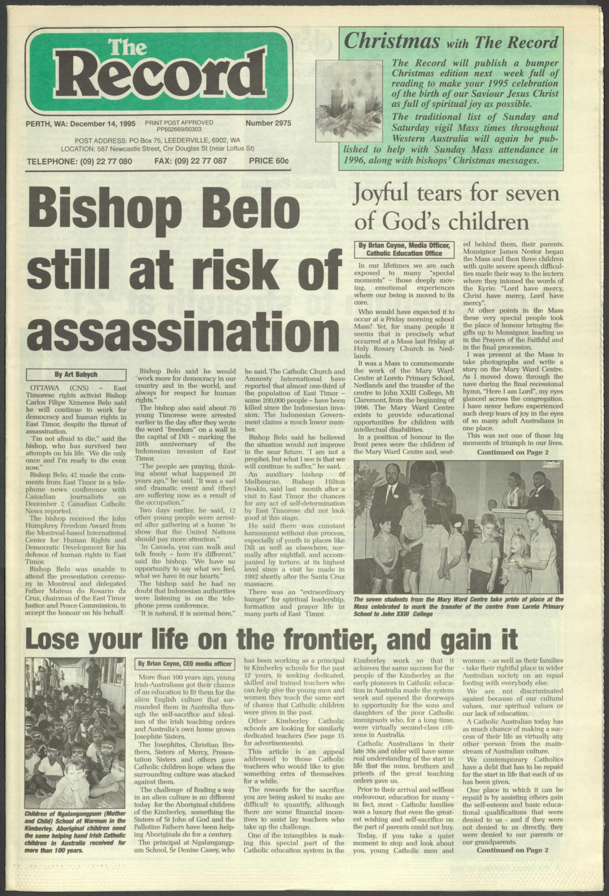 The Record Newspaper 14 December 1995 by The Record - Issuu