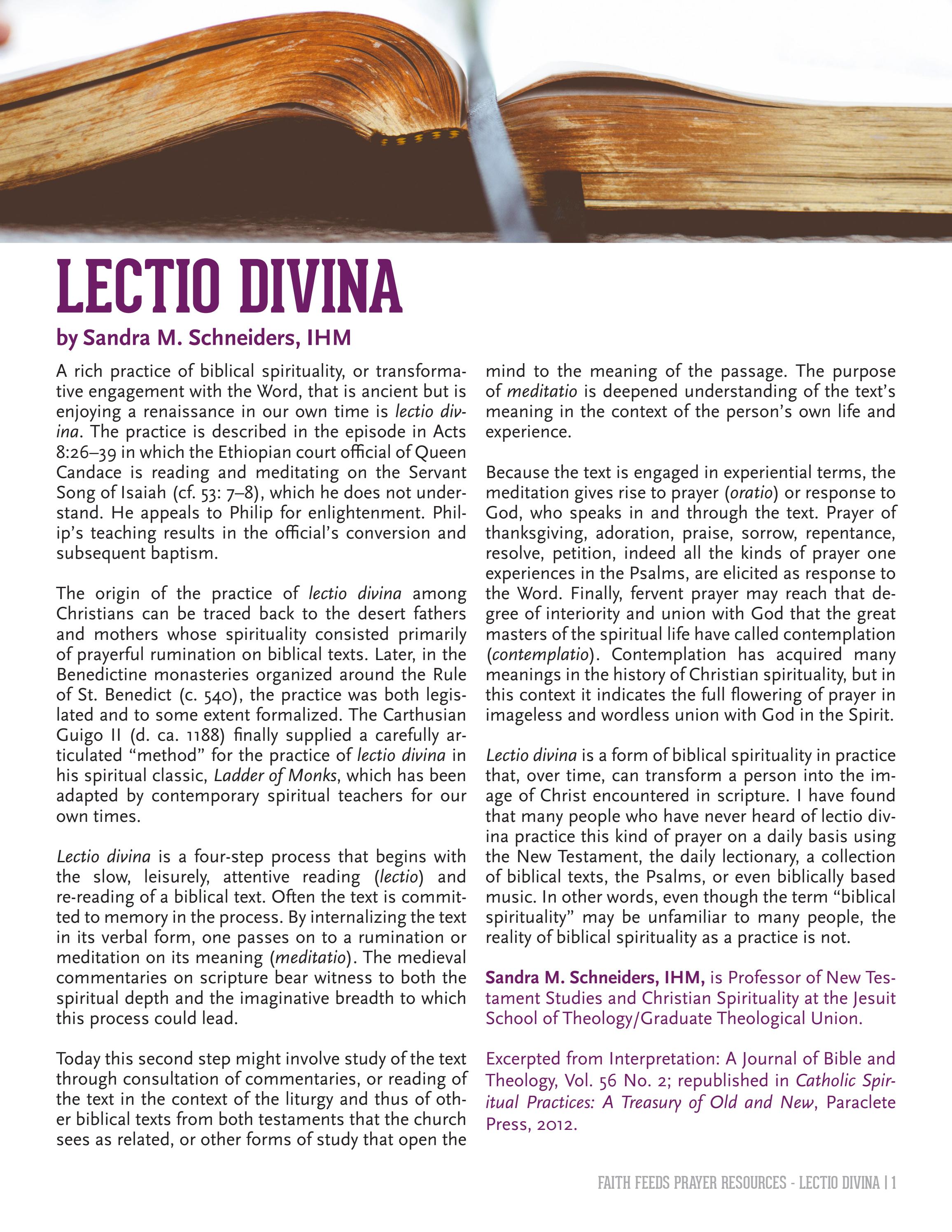 C21 Prayer Resource - Lectio Divina by The Church in the 21st Century ...