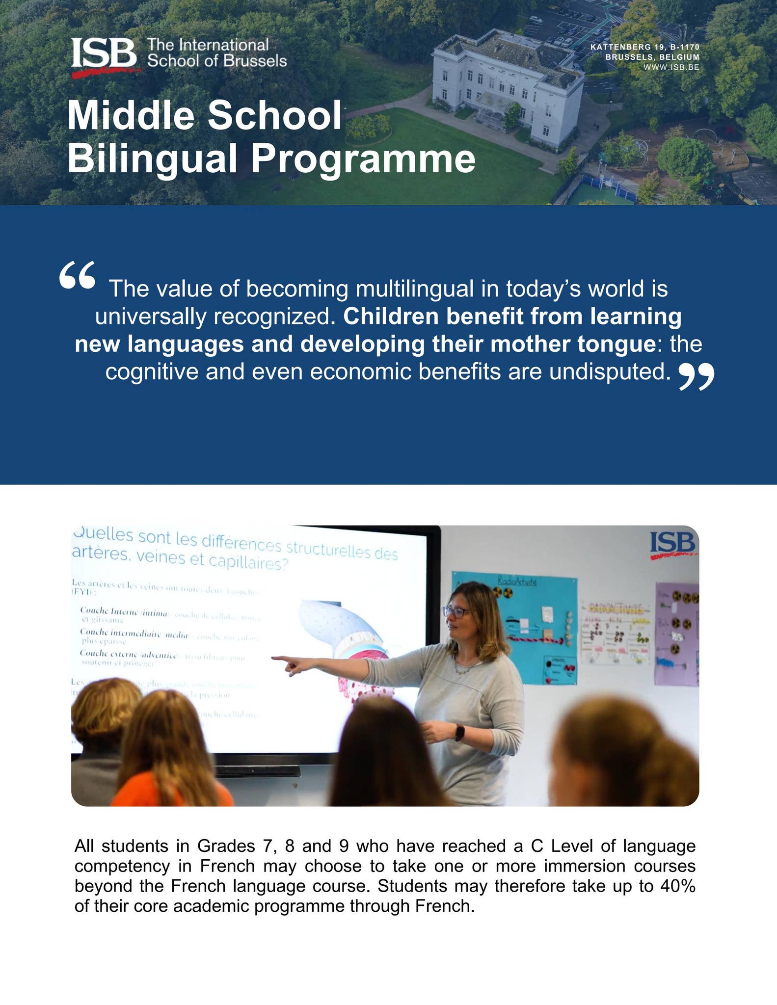 MS Bilingual Program by International School of Brussels - Issuu