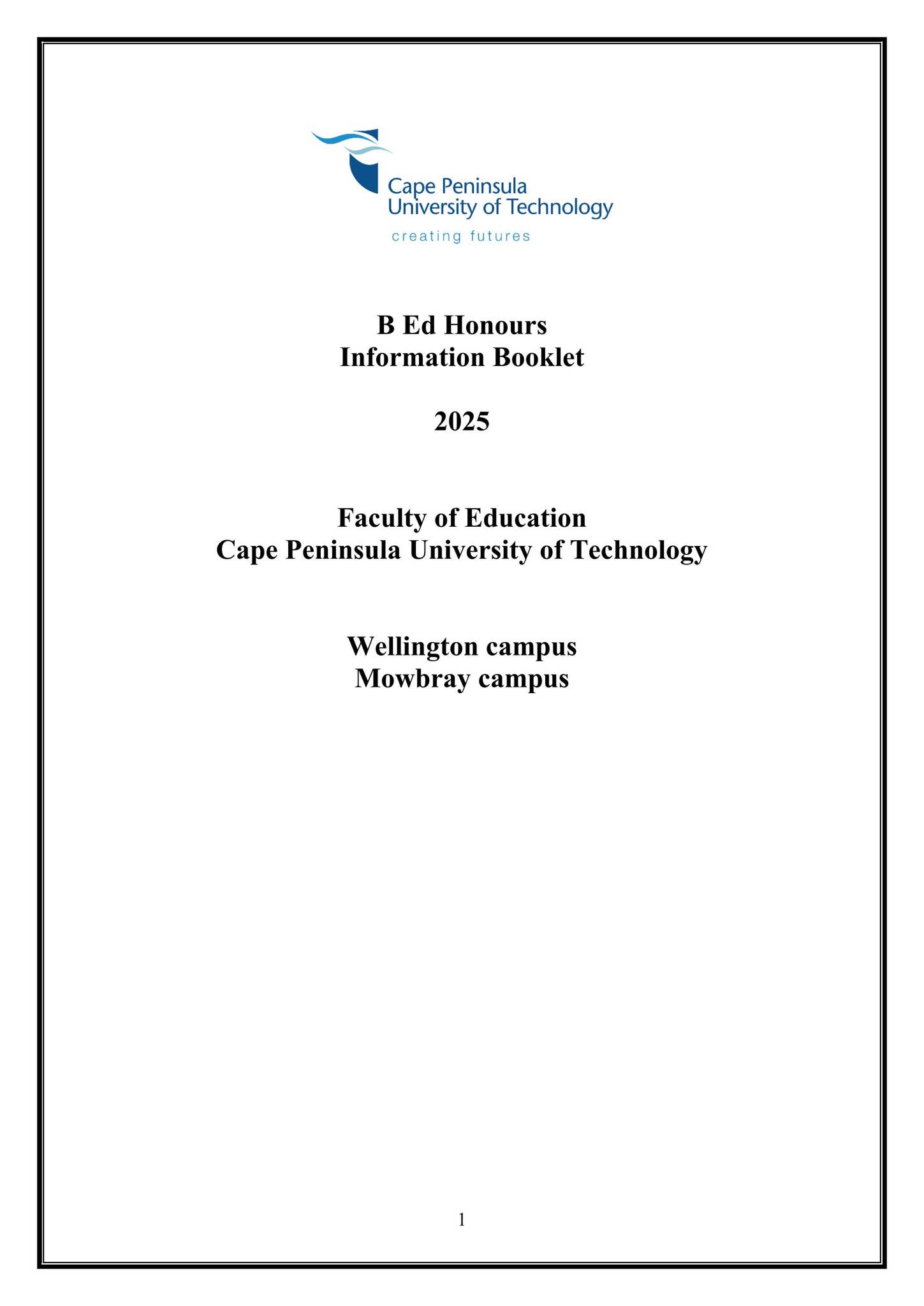 CPUT B Ed Honours Courses Information 2025 by Cape Peninsula University ...