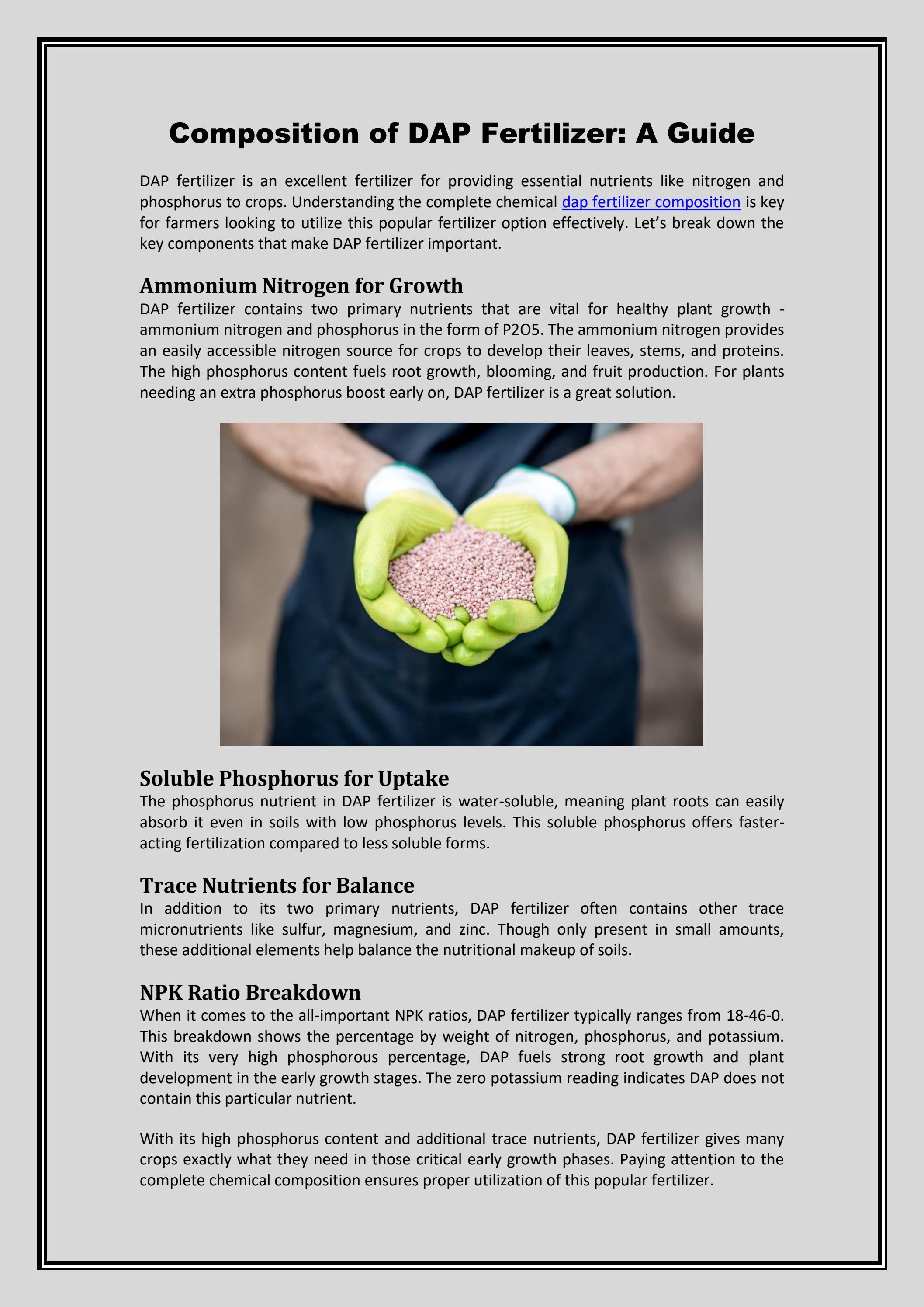 Composition of DAP Fertilizer: A Guide by Nitin Bhatt - Issuu