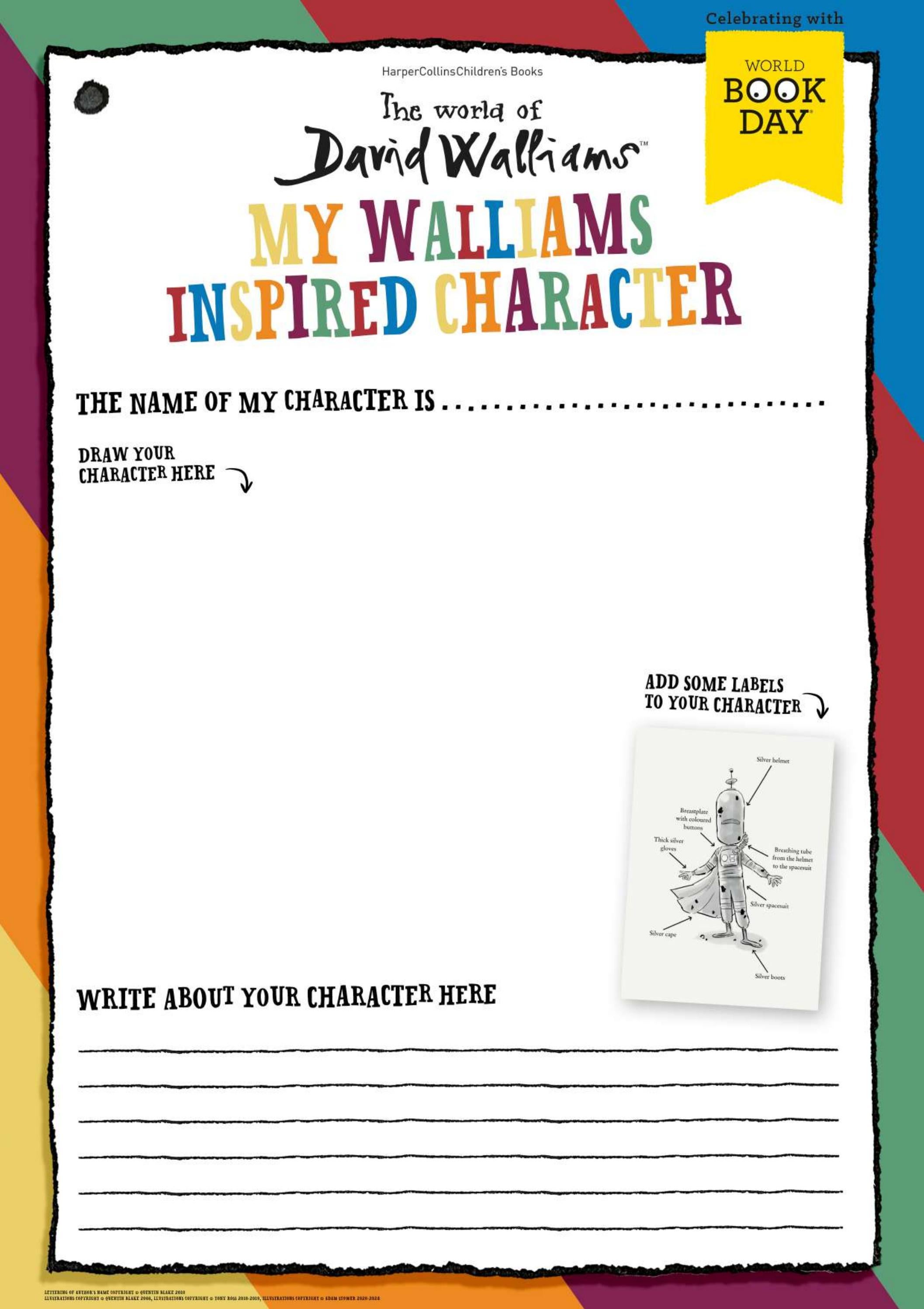 David Walliams World Book Day Activity Sheet 3 by ...