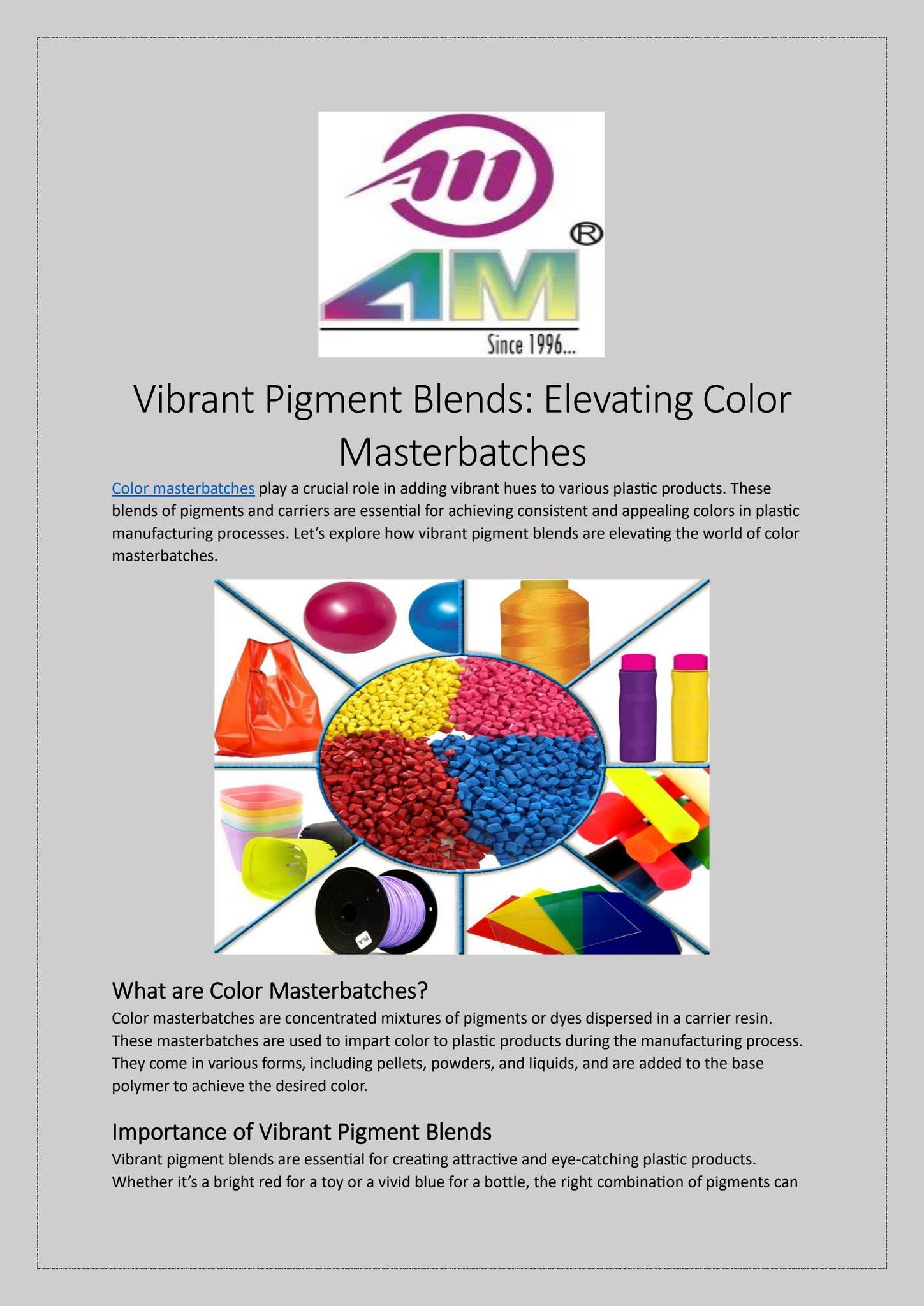 Vibrant Pigment Blends: Elevating Color Masterbatches by Masterbatch ...