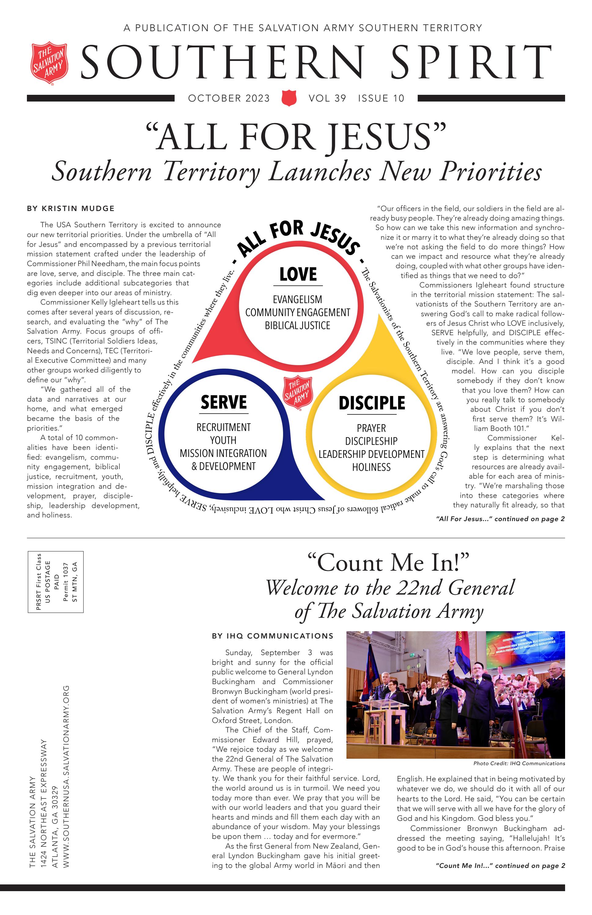 Southern Spirit OCT 2023 - Vol 39 Issue 10 by salvationarmysouth - Issuu