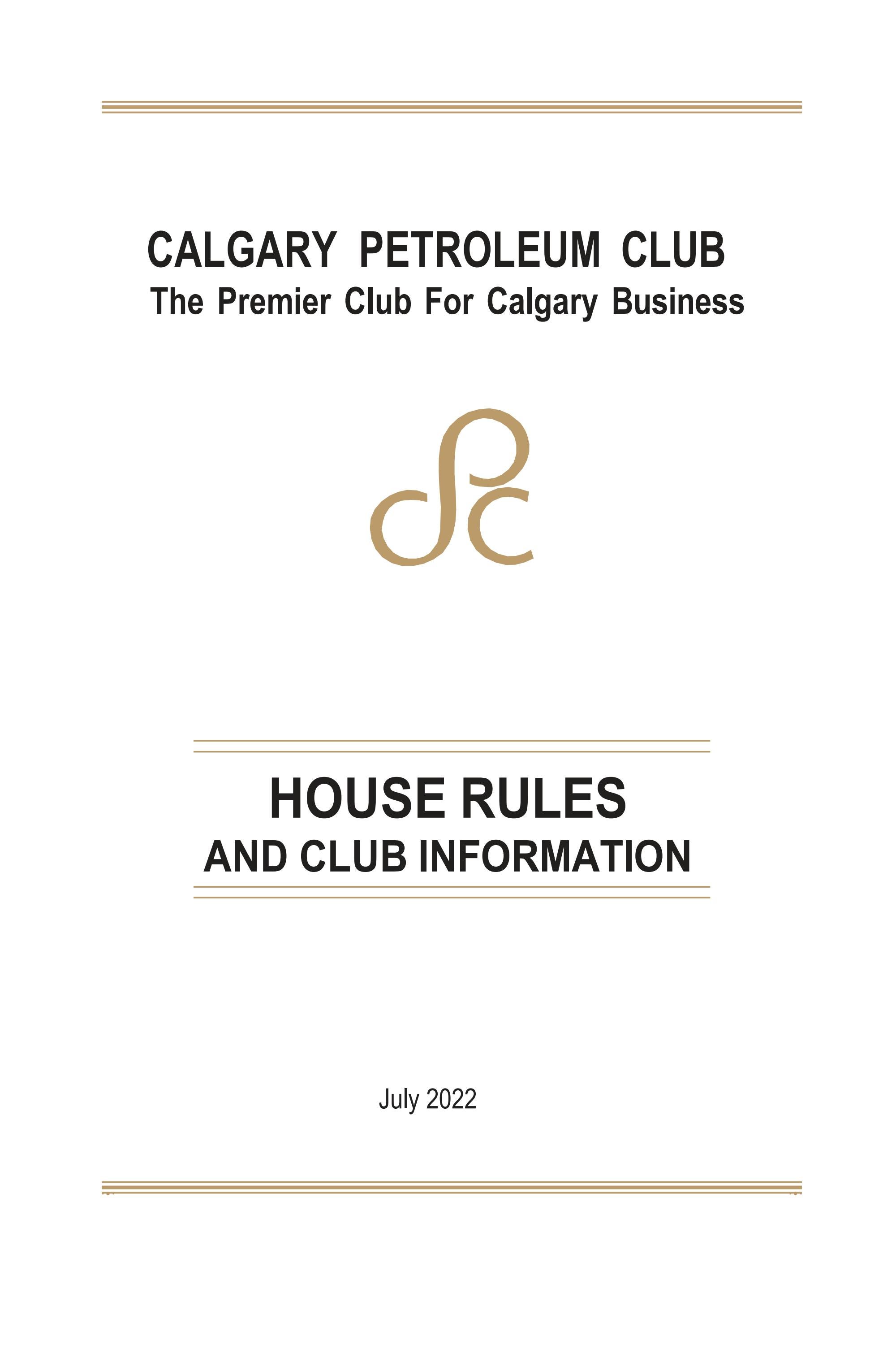Calgary Petroleum Club House Rules by calpeteclub - Issuu