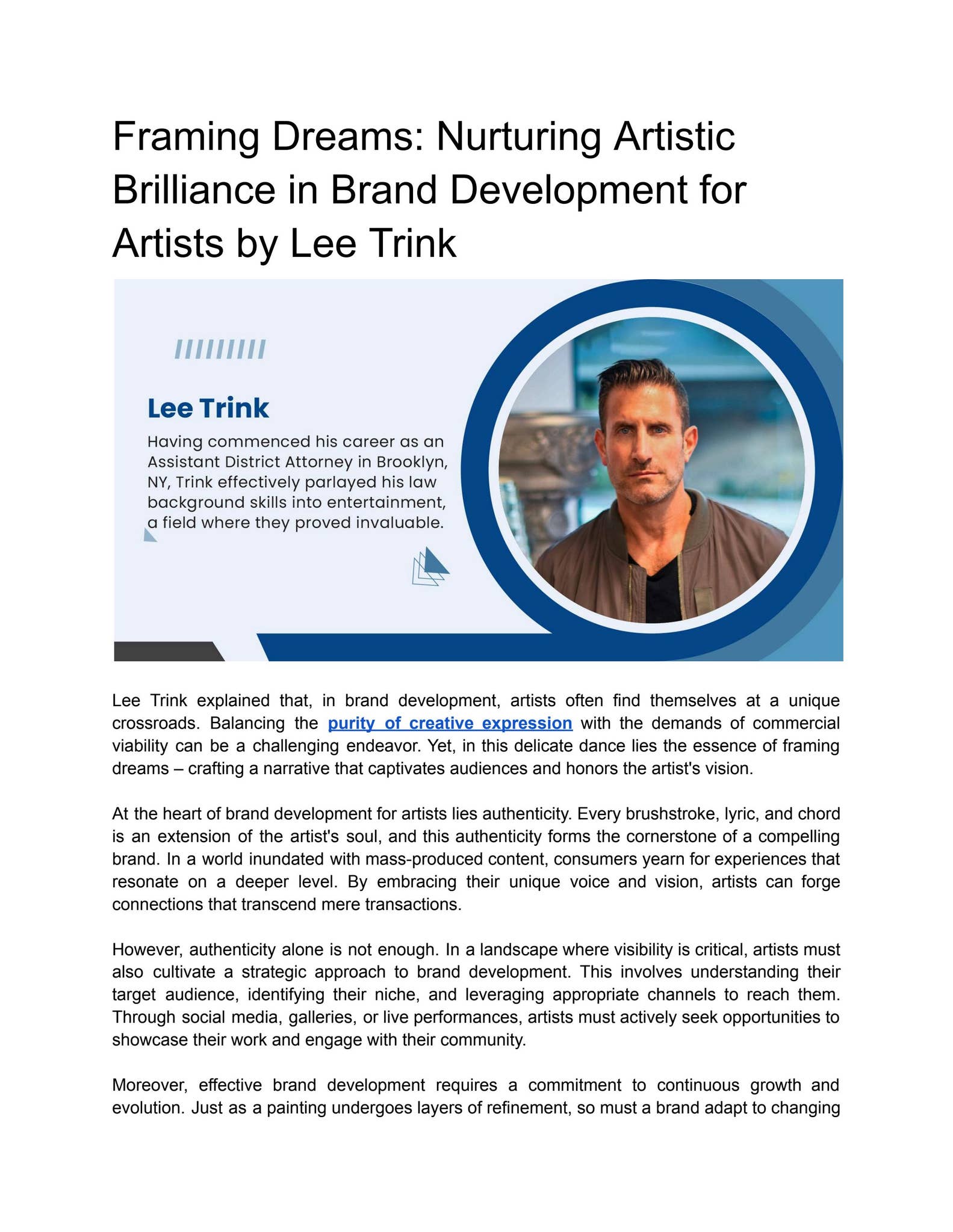 Framing Dreams: Nurturing Artistic Brilliance in Brand Development for ...