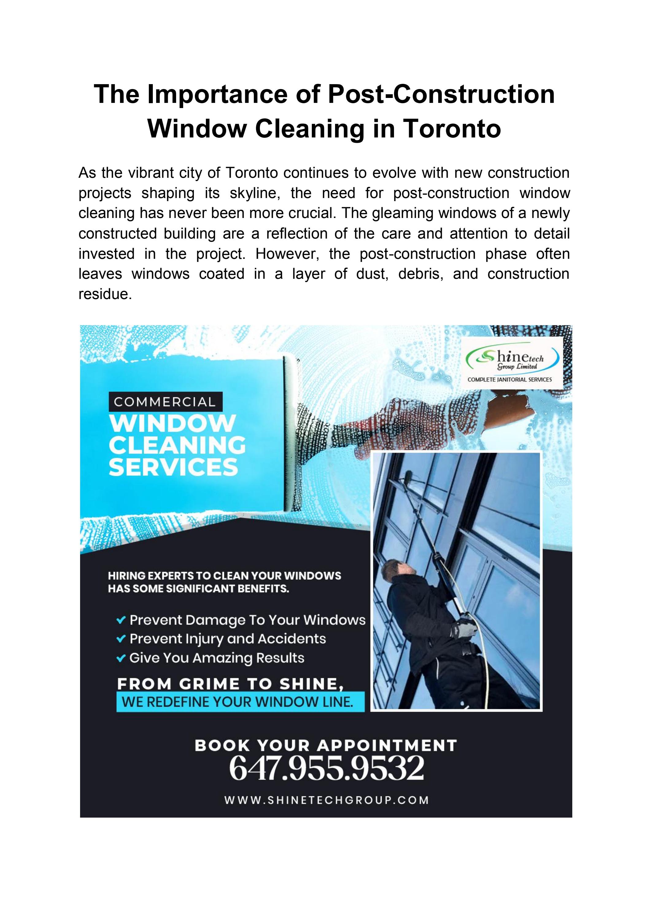 The Importance of Post-Construction Window Cleaning in Toronto by Shine ...