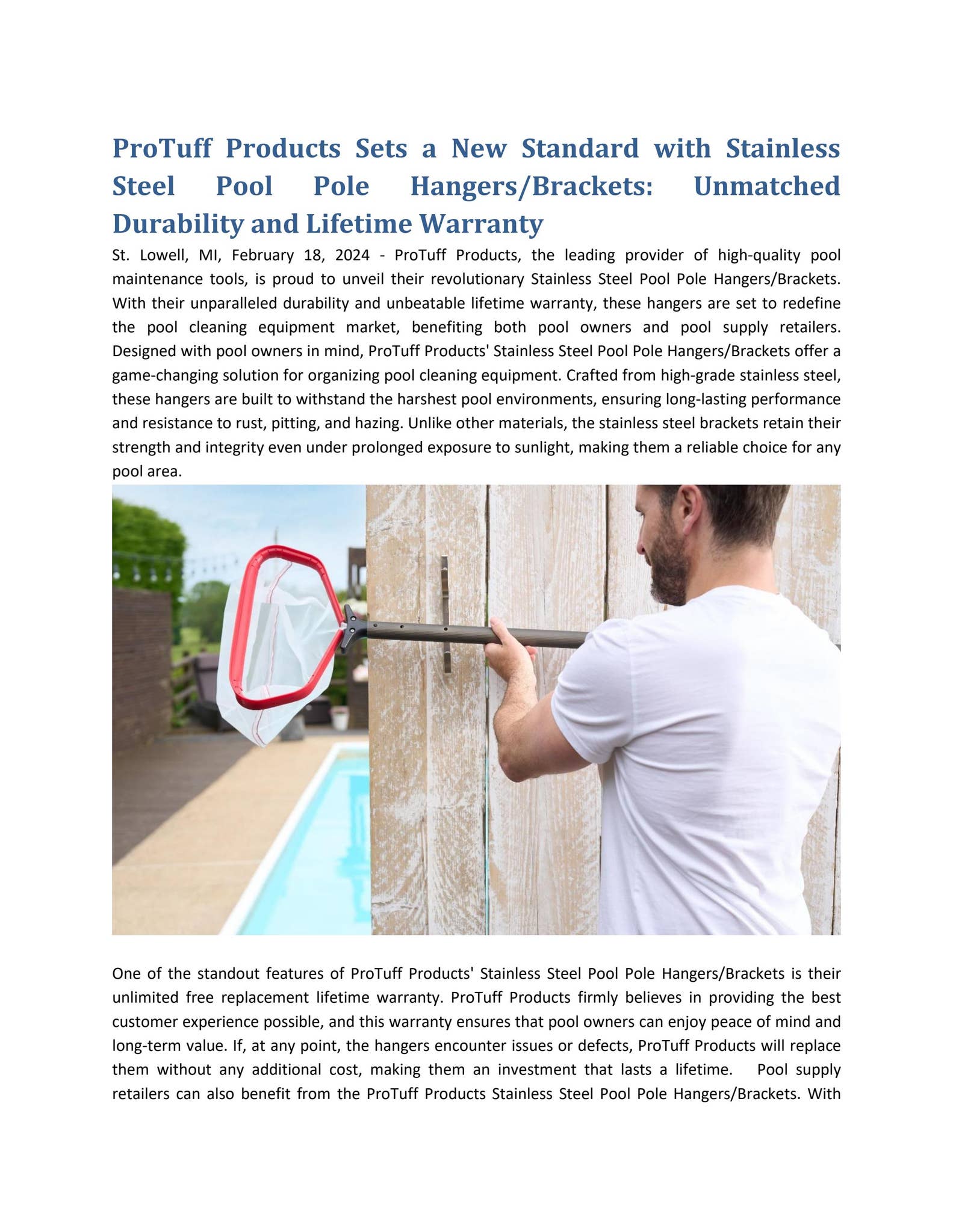 ProTuff Products presents Stainless Steel Pool Pole with lifetime ...