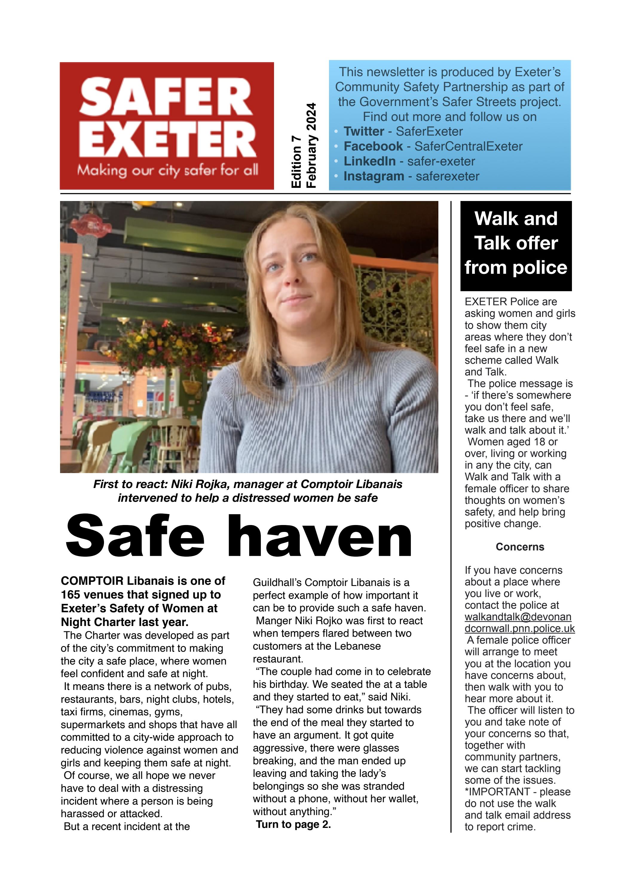 Safer Exeter newsletter edition 7 - February 2024 by University of ...