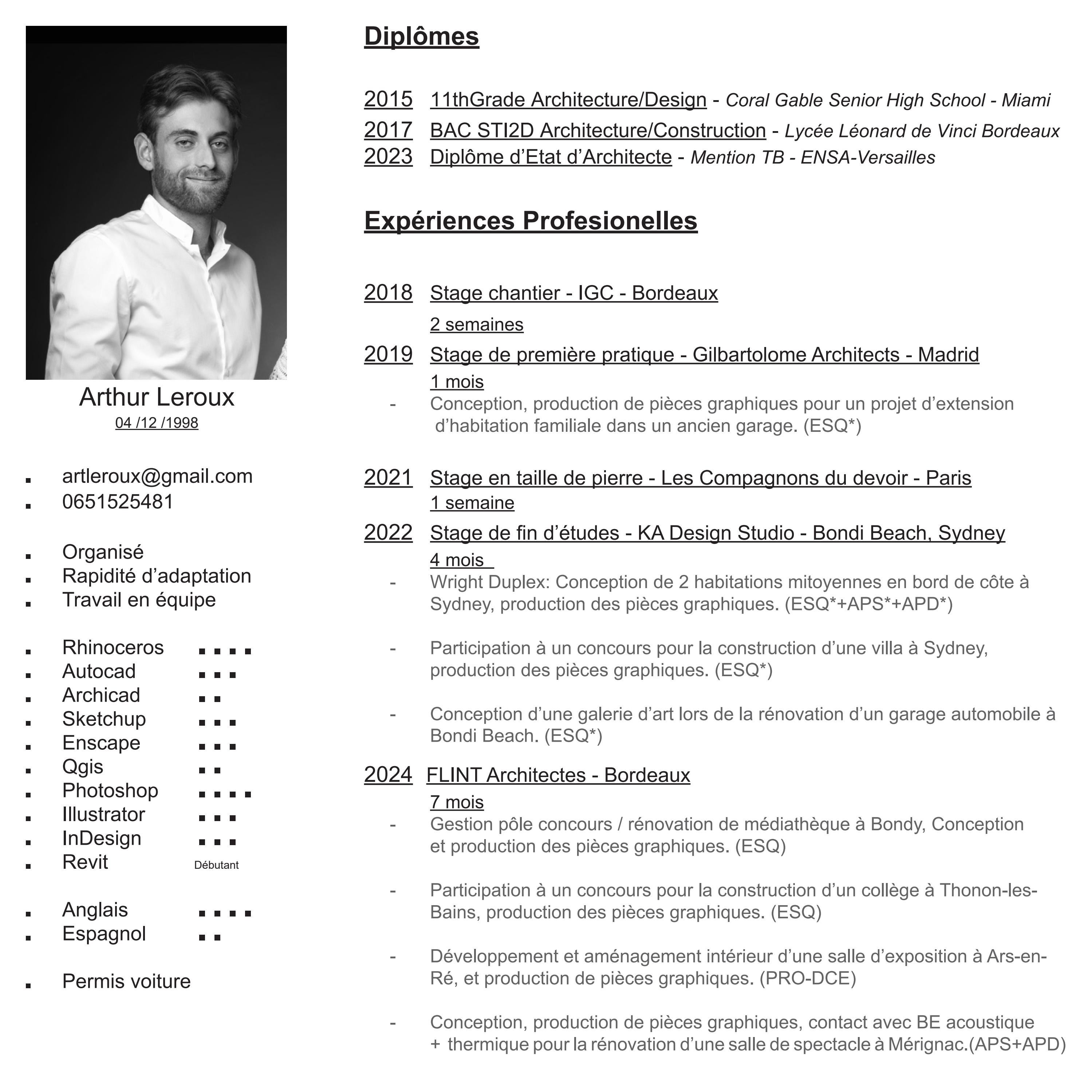 CV ARTHUR LEROUX by Arthur Leroux - Issuu