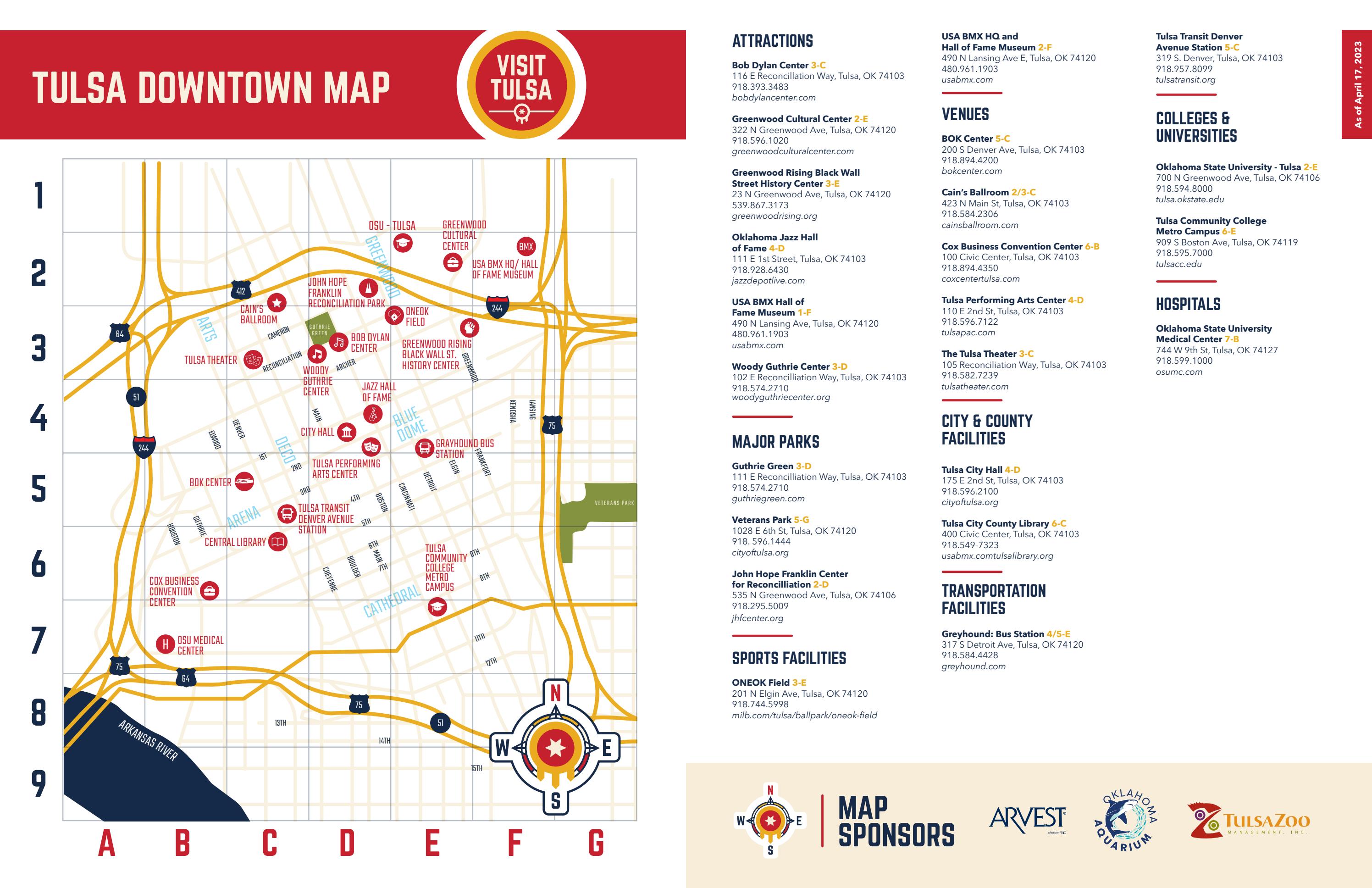 Visit Tulsa Downtown Map by TulsaRegionalTourism - Issuu