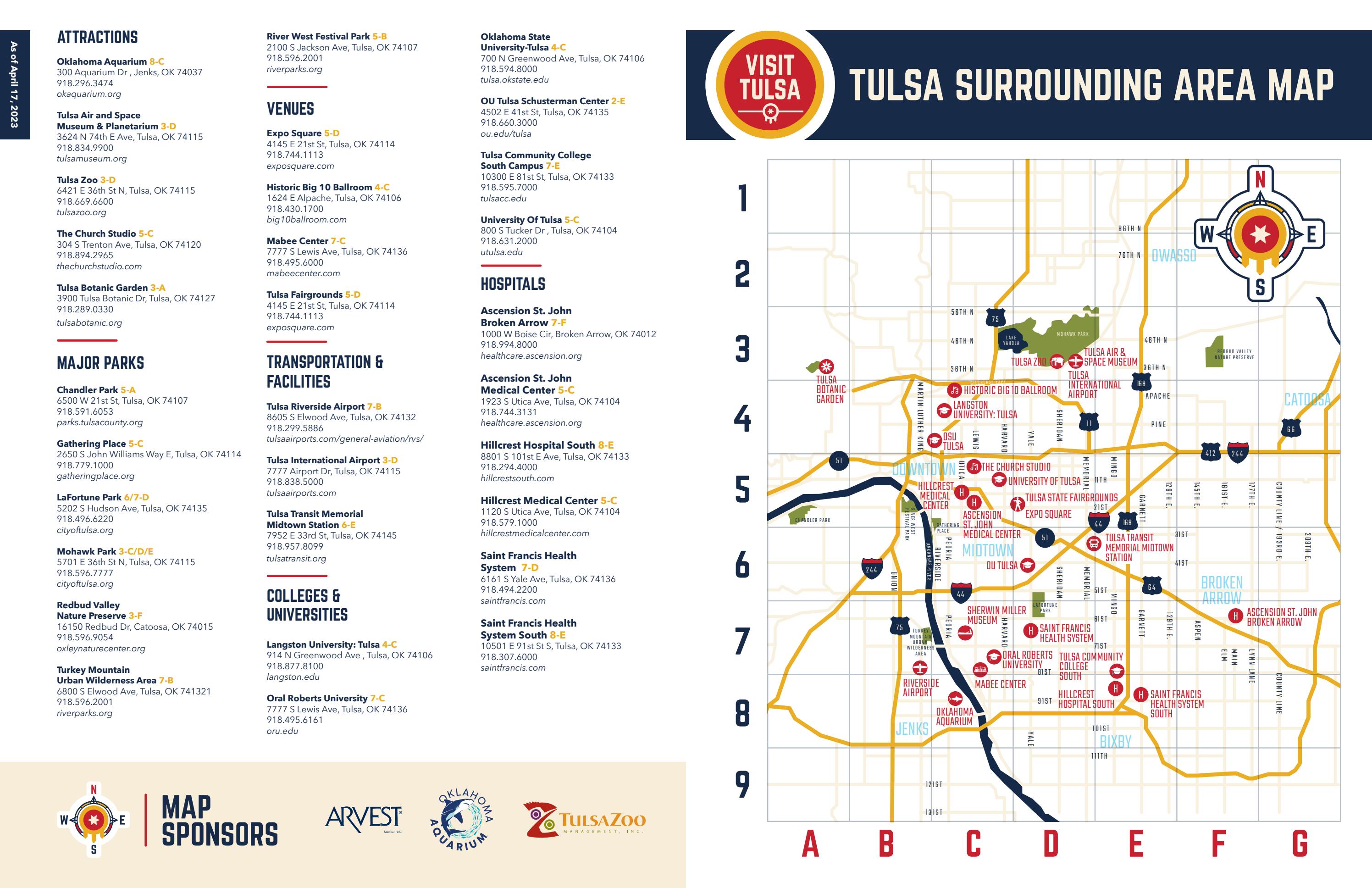 Visit Tulsa Surrounding Area Map by TulsaRegionalTourism - Issuu