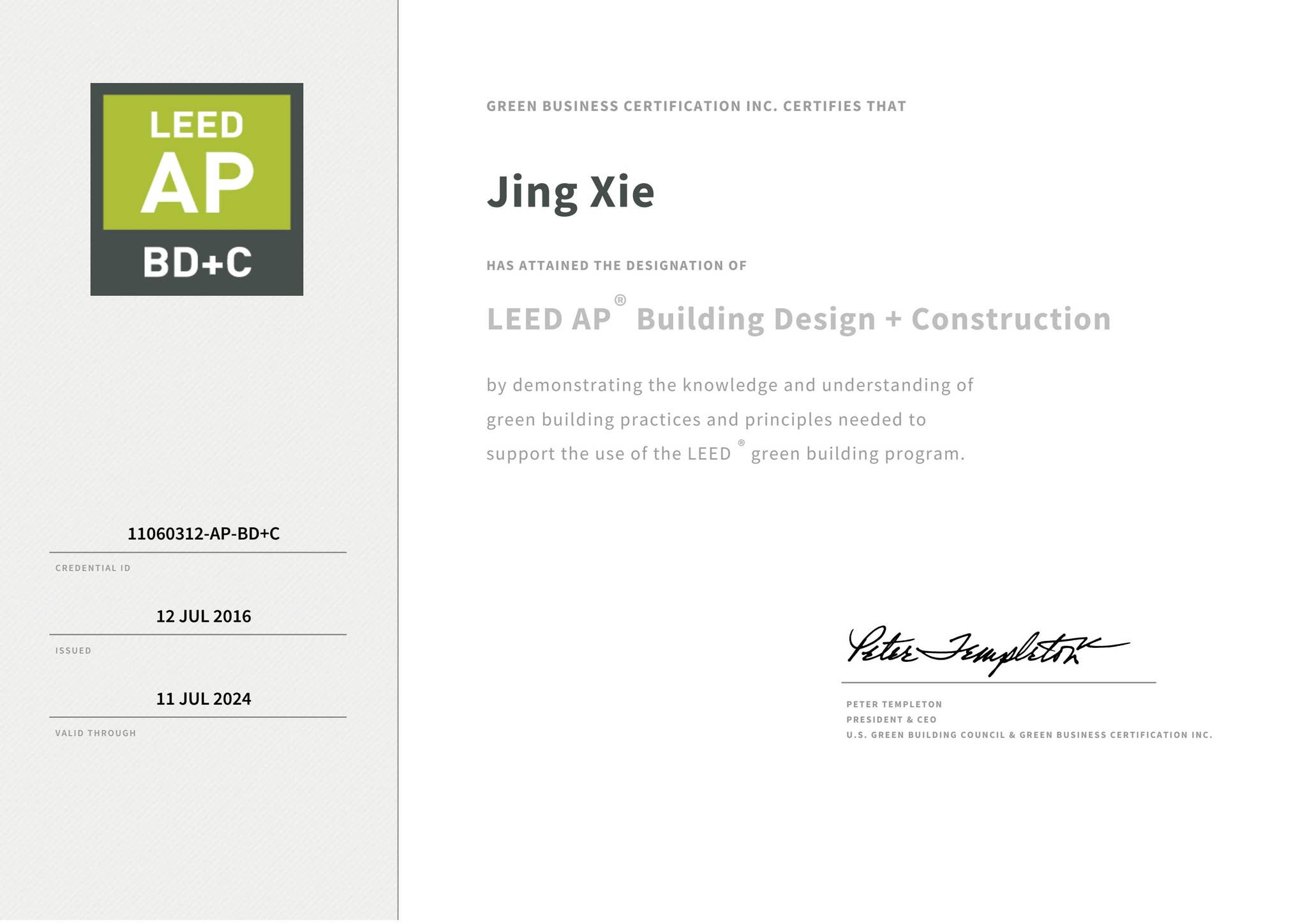 LEED AP BD+C Certificate by Jing Xie - Issuu