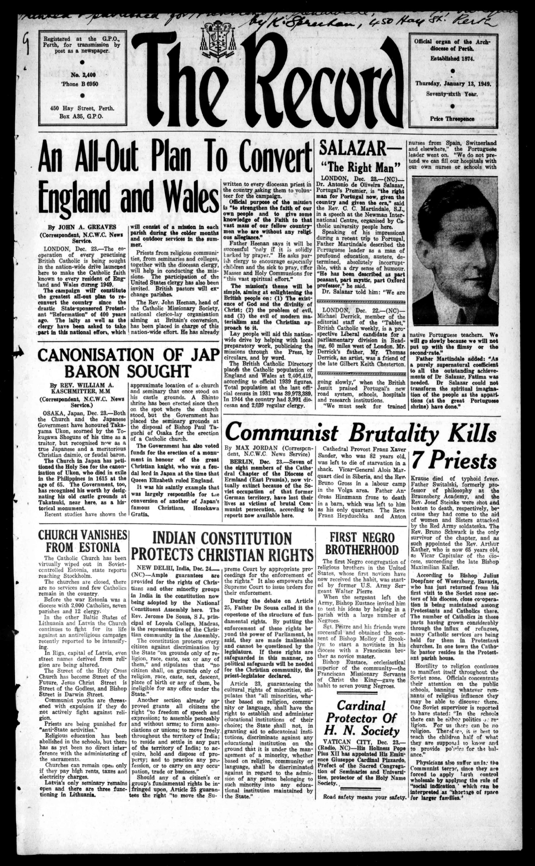 The Record Newspaper 13 January 1949 by The Record - Issuu