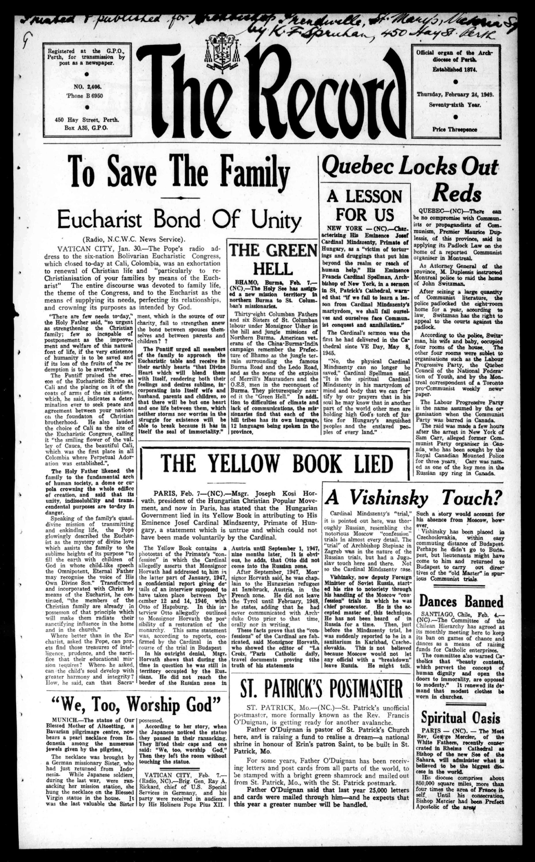 The Record Newspaper 24 February 1949 by The Record - Issuu