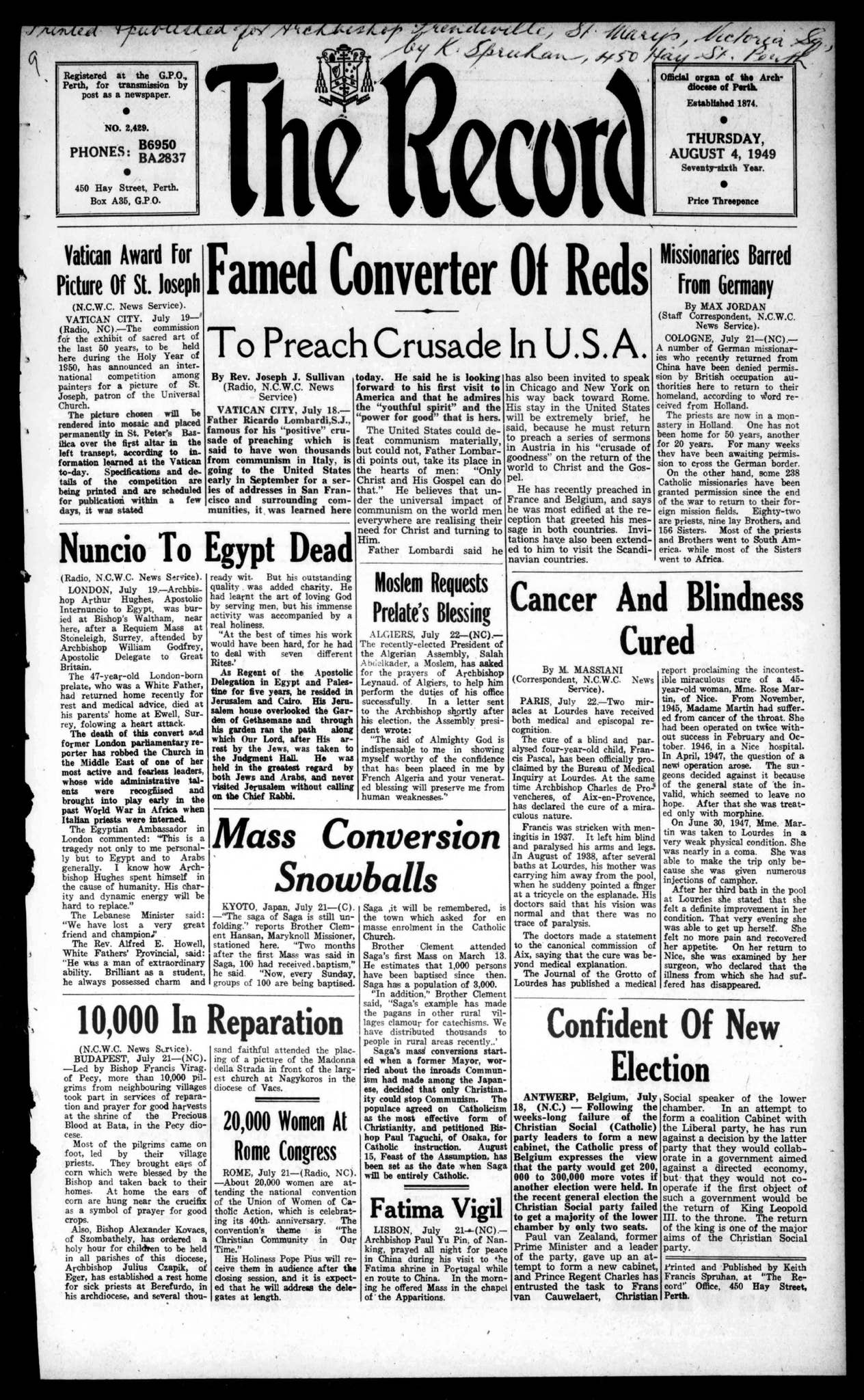 The Record Newspaper 04 August 1949 by The Record - Issuu