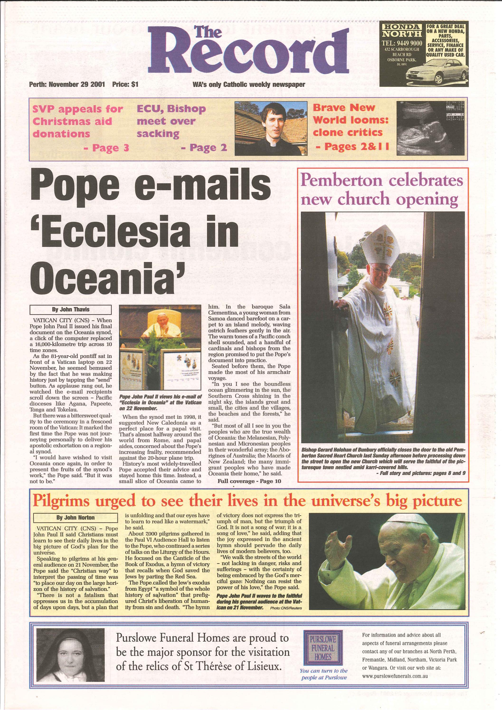 The Record Newspaper 29 November 2001 by The Record - Issuu
