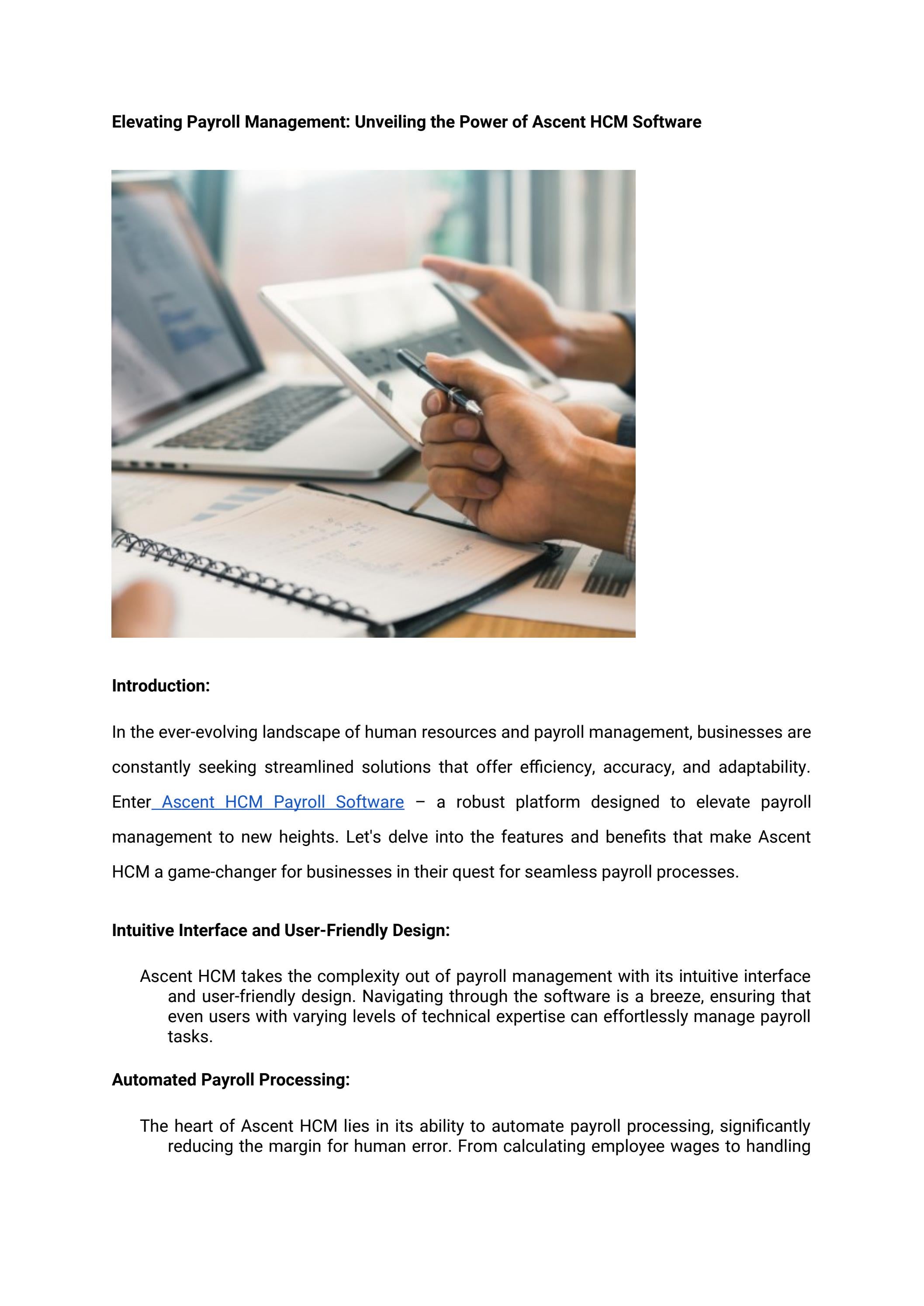 Elevating Payroll Management: Unveiling the Power of Ascent HCM ...