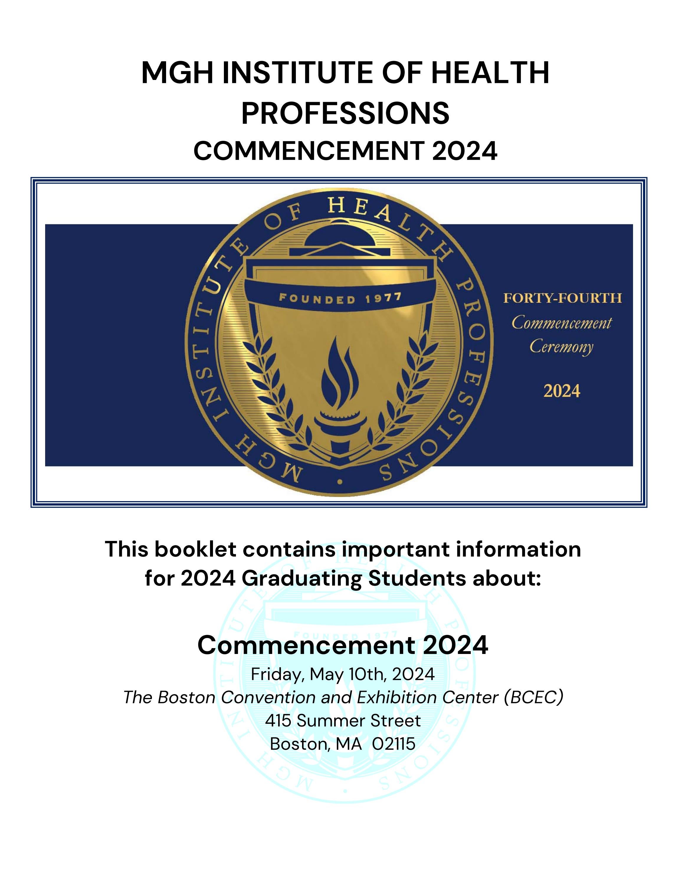 2024 Commencement - Student Information Booklet by mghihp - Issuu