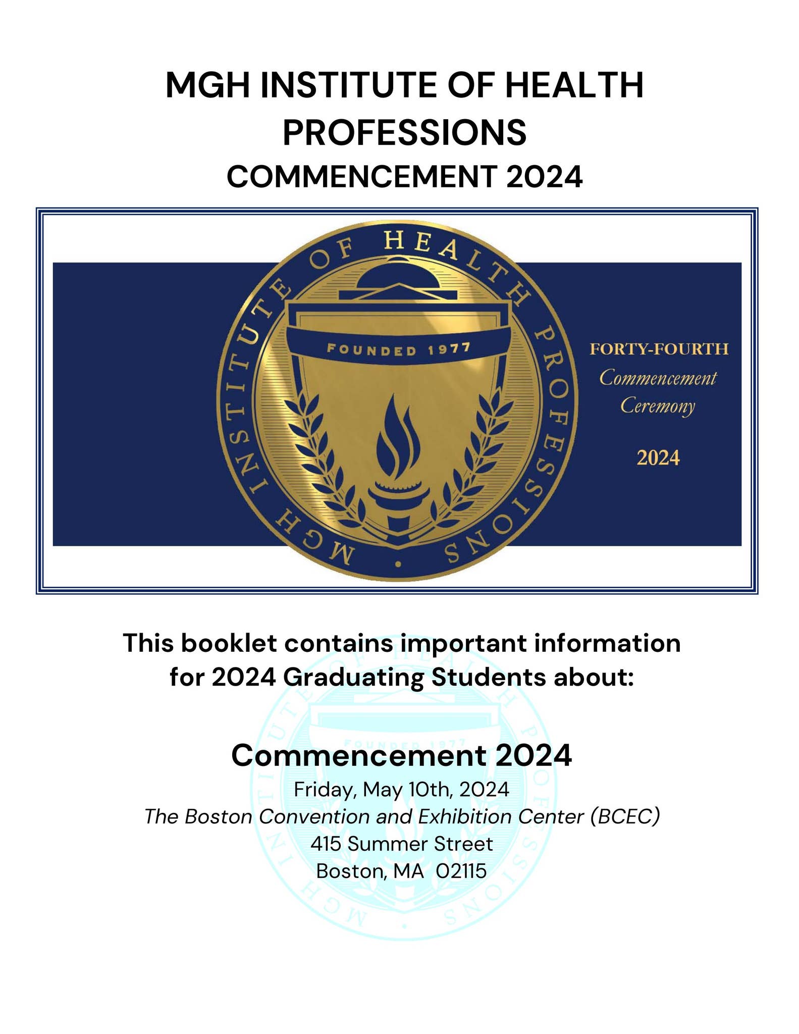 2024 Commencement - Student Information Booklet by mghihp - Issuu
