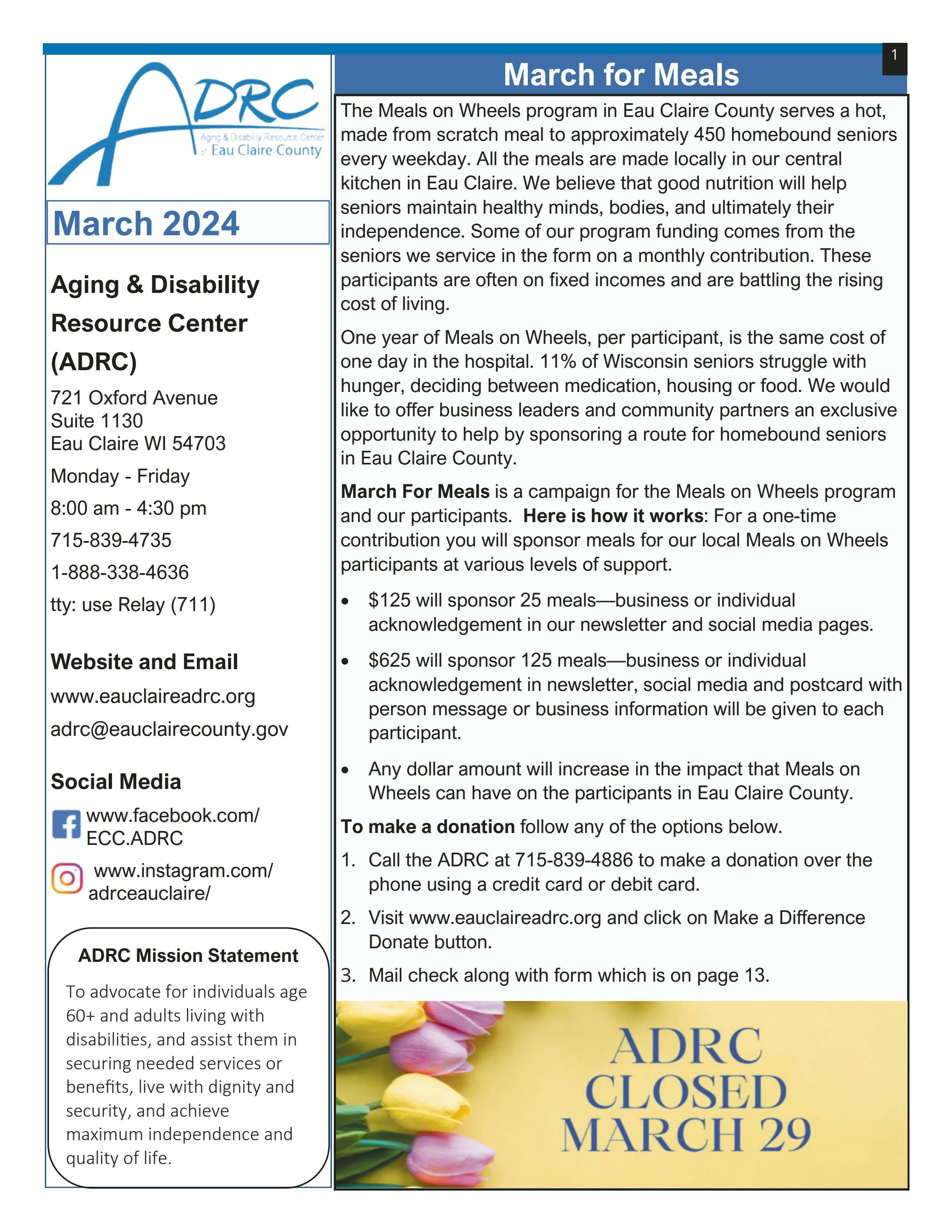 ADRC March 2024 Newsletter by ADRC Eau Claire County - Issuu